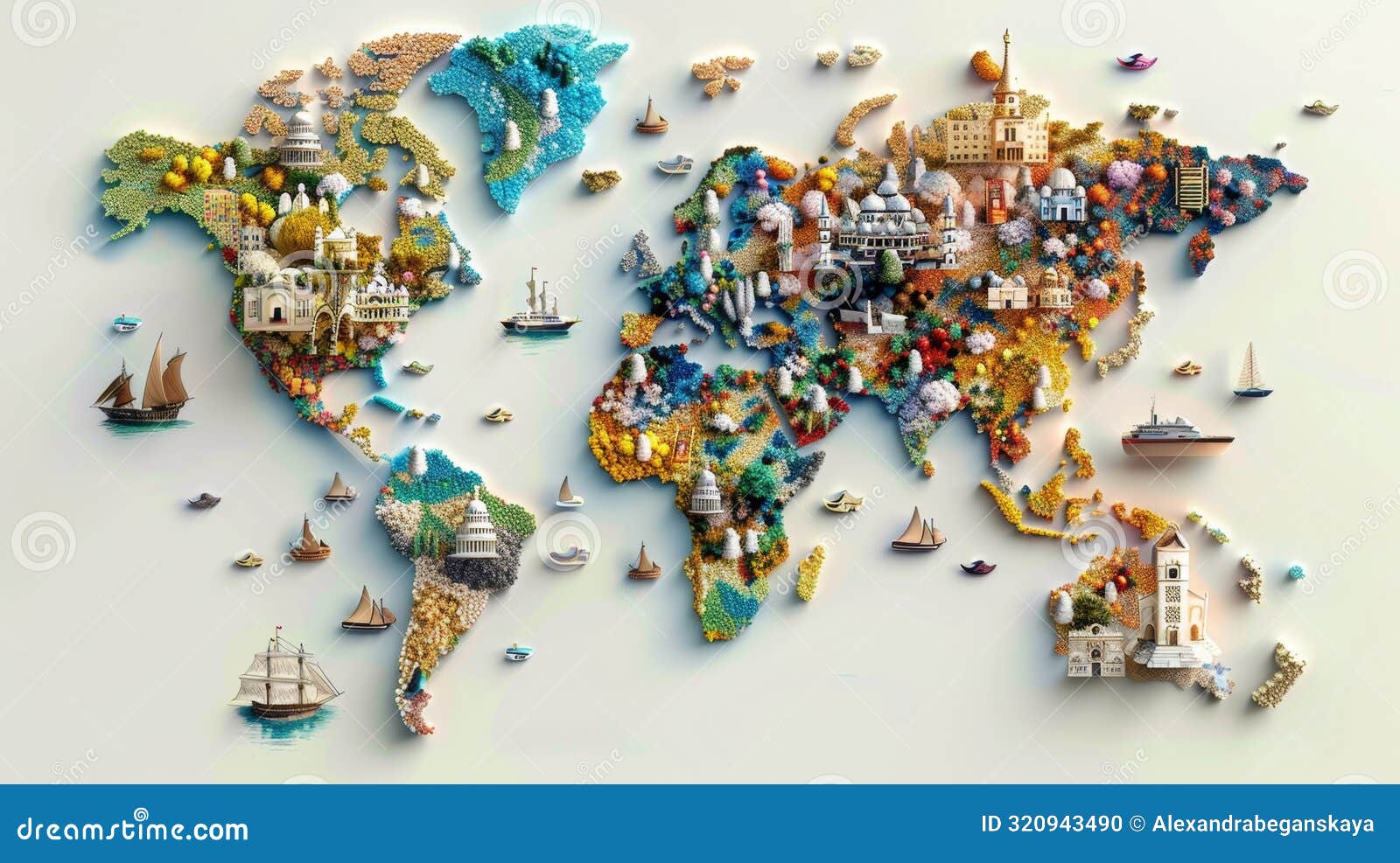 Global Diversity Map - People of Different Ethnicities Form World Map ...