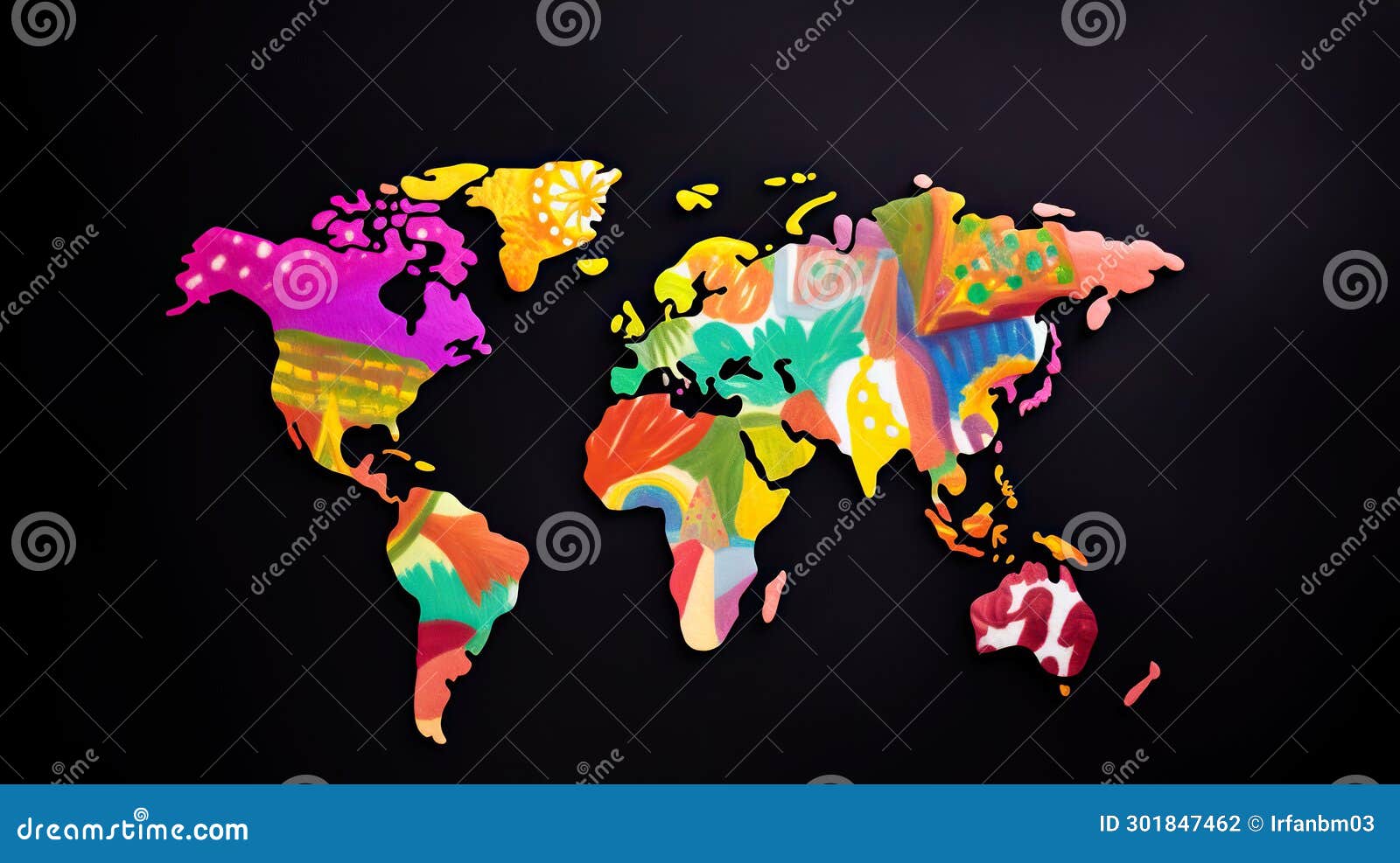 Global Diversity Showcase with Cultural Symbols - World Map Visual ...