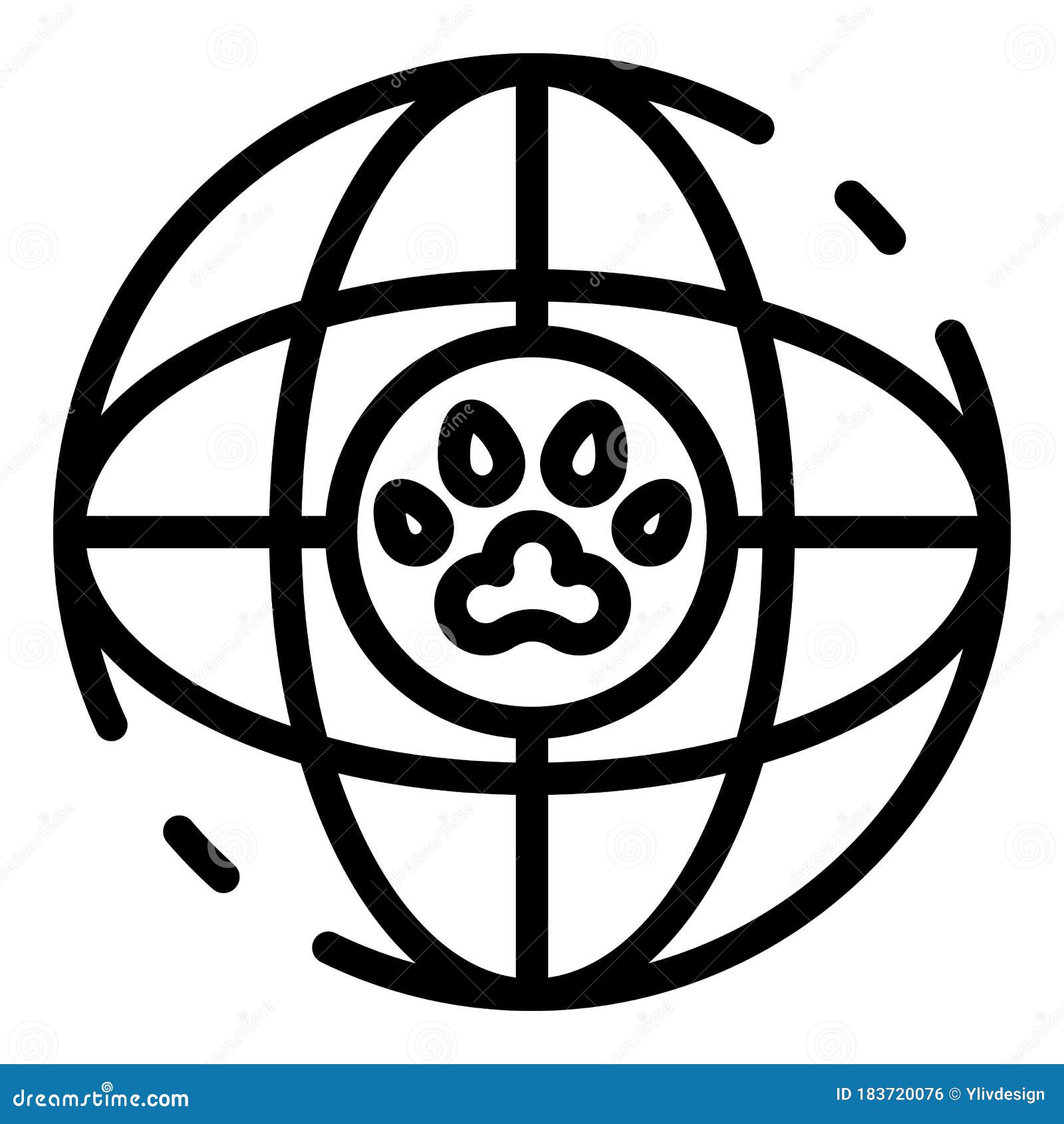 Global Dog Handler Icon, Outline Style Stock Vector - Illustration of ...