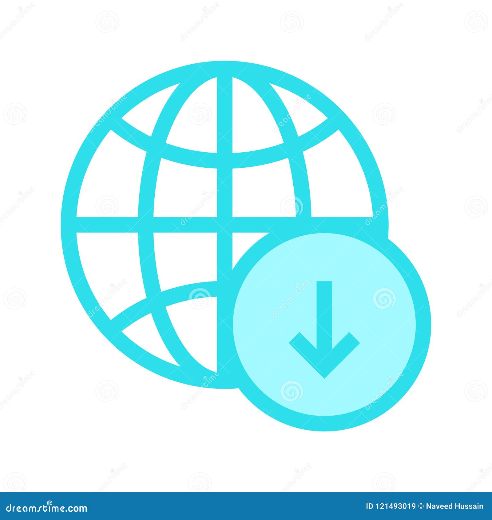Global Download Color Line Icon Stock Illustration - Illustration of ...