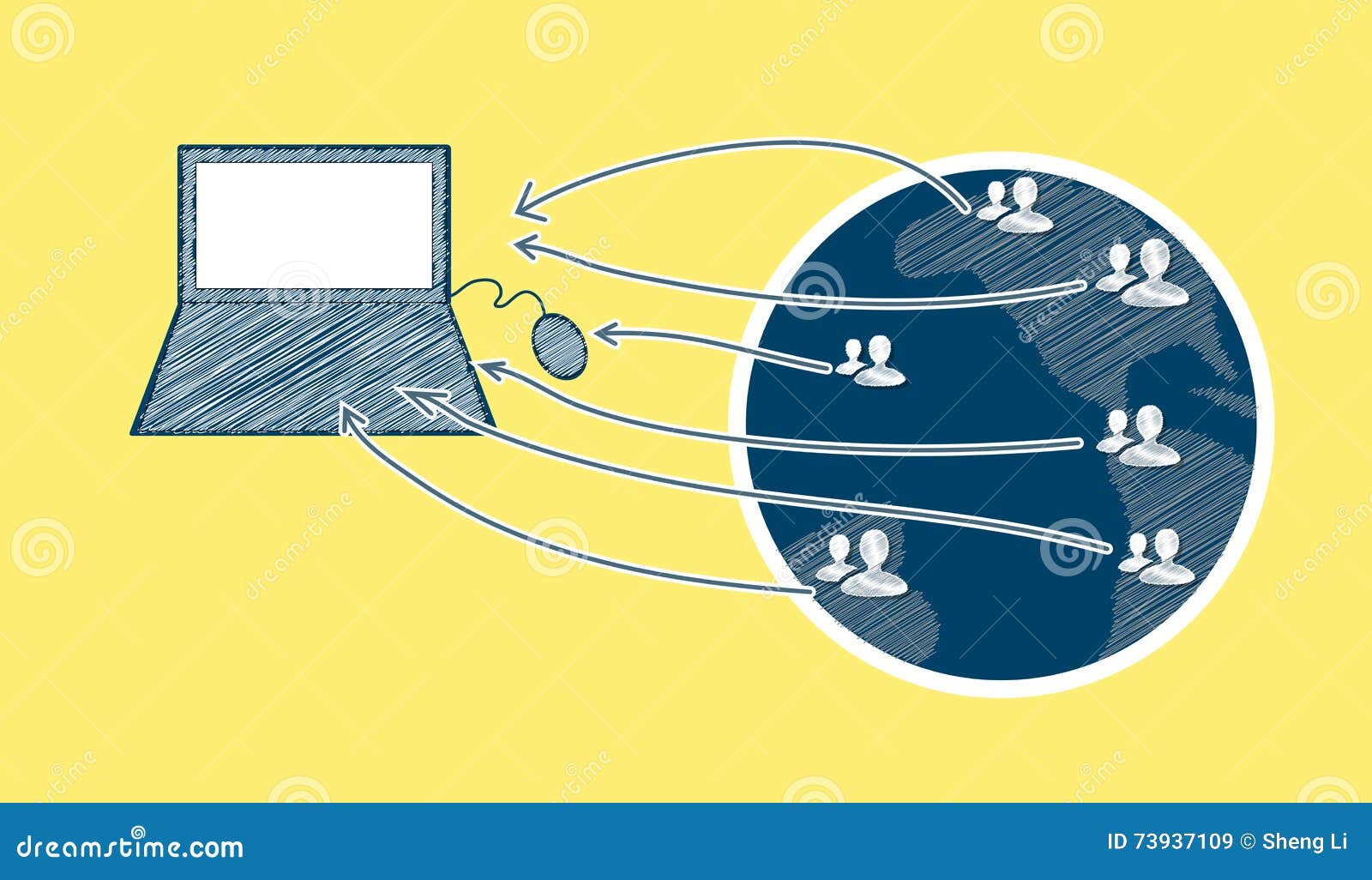 Global E-Commerce Concept Illustration Stock Vector - Illustration of scrawl, modern: 73937109