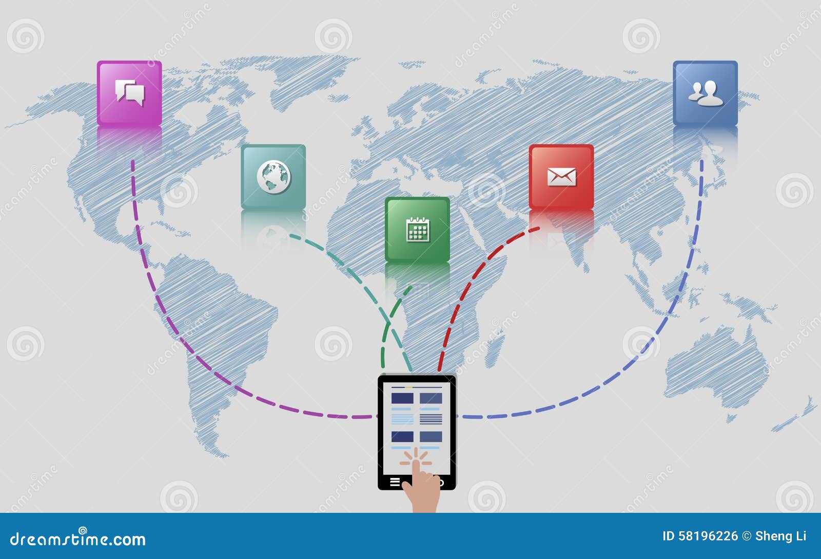 Global E-Commerce Concept Illustration Stock Vector - Illustration of ...