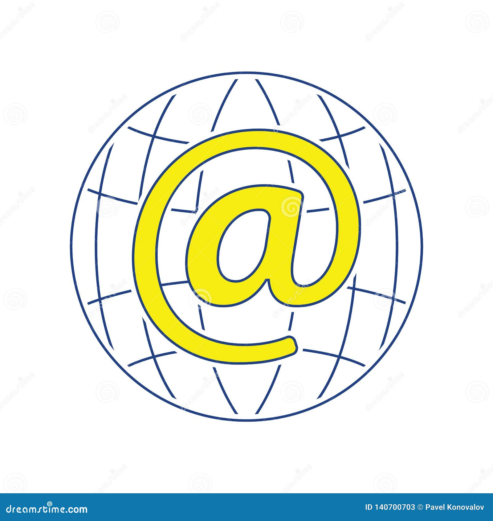 Global e-mail icon stock vector. Illustration of globe - 140700703