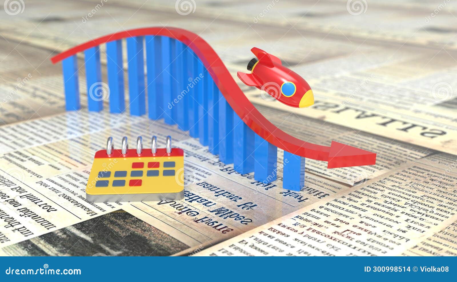 Global Economic Crisis: 3D Render Visual Background of Inflation and ...