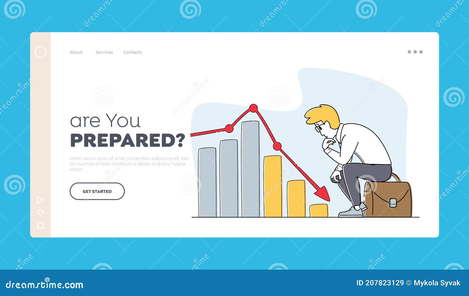 Global Economic Crisis, Defaulted Economy, Sale Drop Landing Page ...