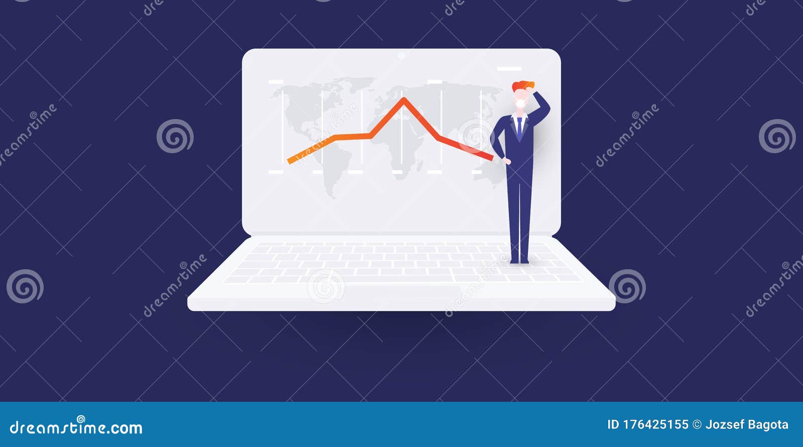 Global Economic Downfall Caused By The Coronavirus - Design Concept ...