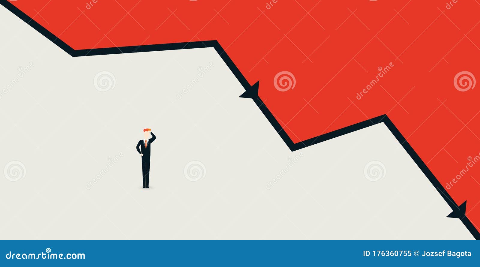 Global Economic Downfall - Design Concept with Chart and Businessman ...