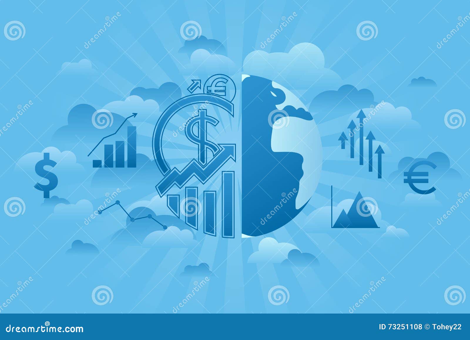 Global economics blue stock vector. Illustration of finance - 73251108