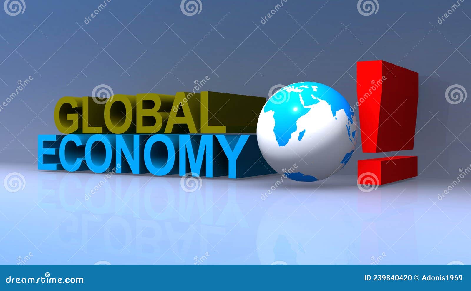 Global economy on blue stock illustration. Illustration of licence ...