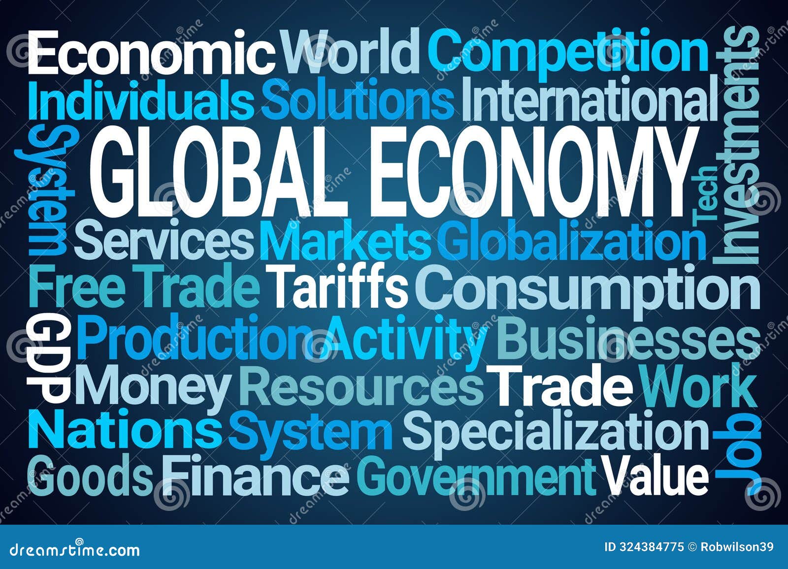 Global Economy Word Cloud stock illustration. Illustration of countries ...