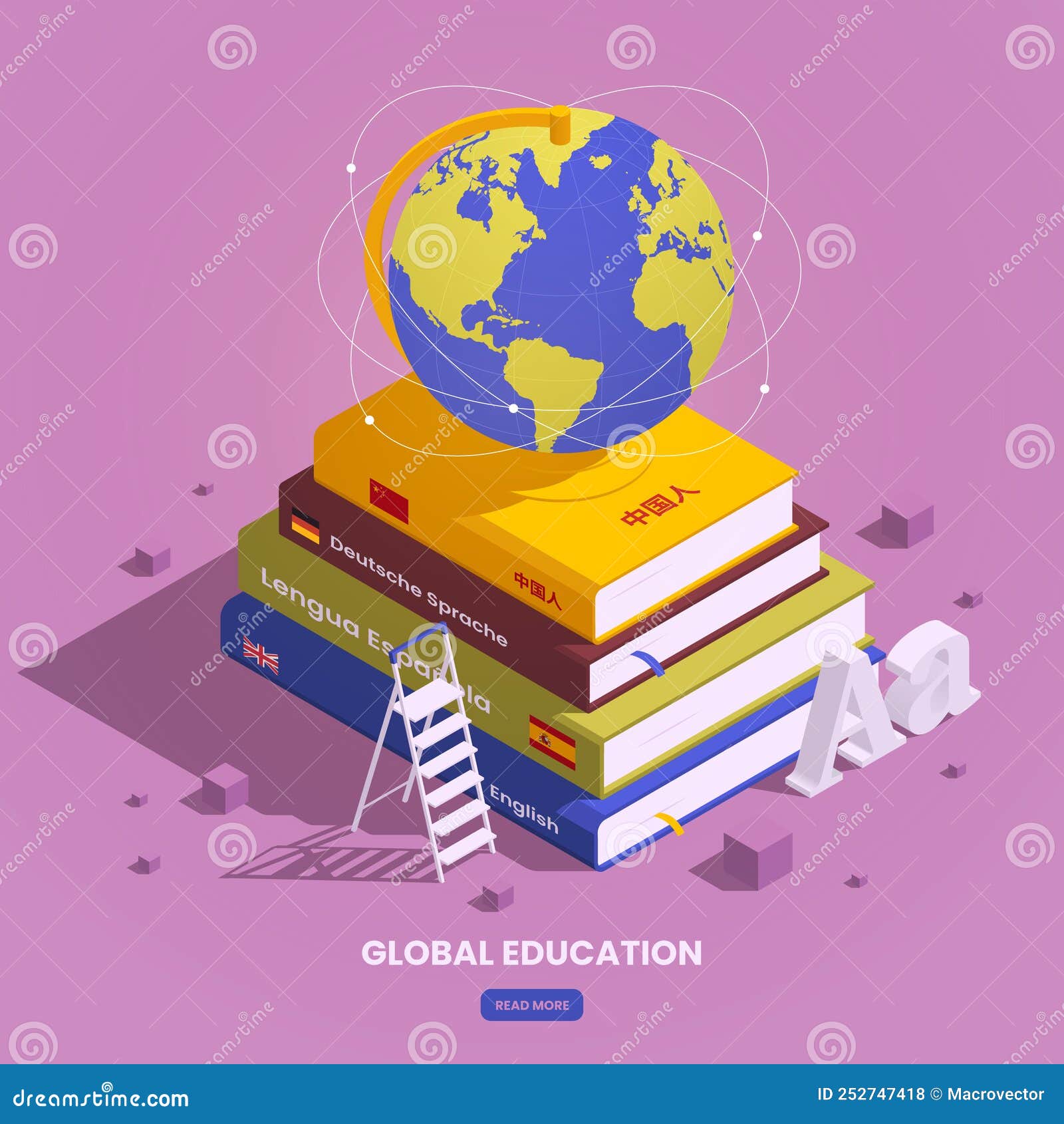 Global Education Books Composition Stock Vector - Illustration of ...