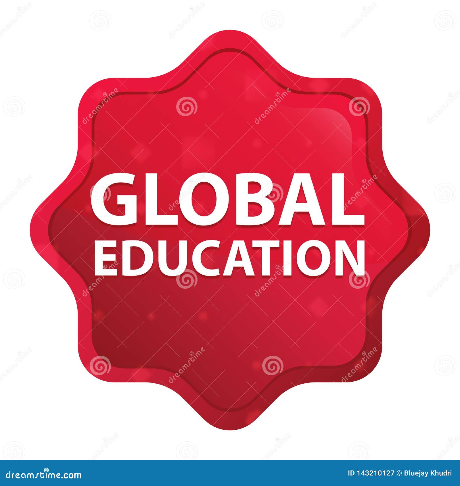 Global Education Misty Rose Red Starburst Sticker Button Stock ...