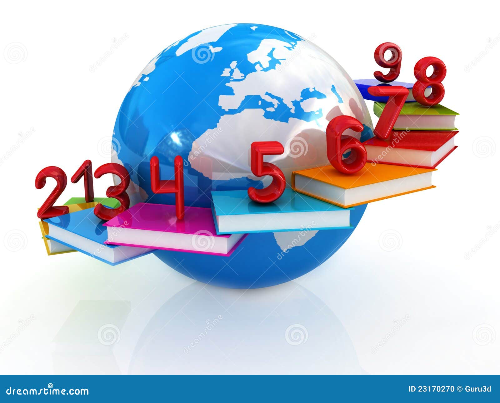 Global Education and Numbers Stock Illustration - Illustration of ...