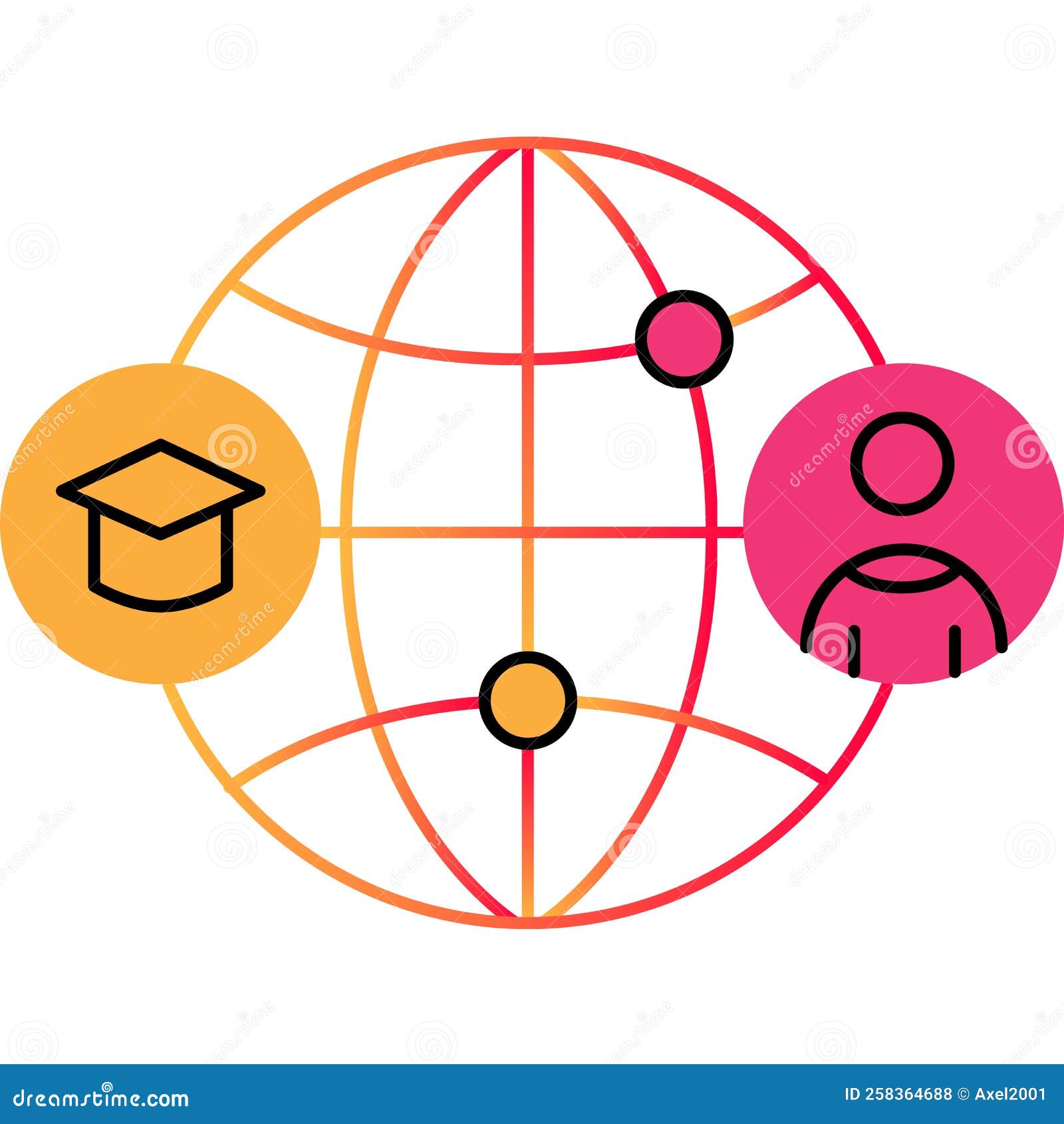 Global Education Outline Icon Vector Globe Logo Stock Illustration - Illustration of training ...