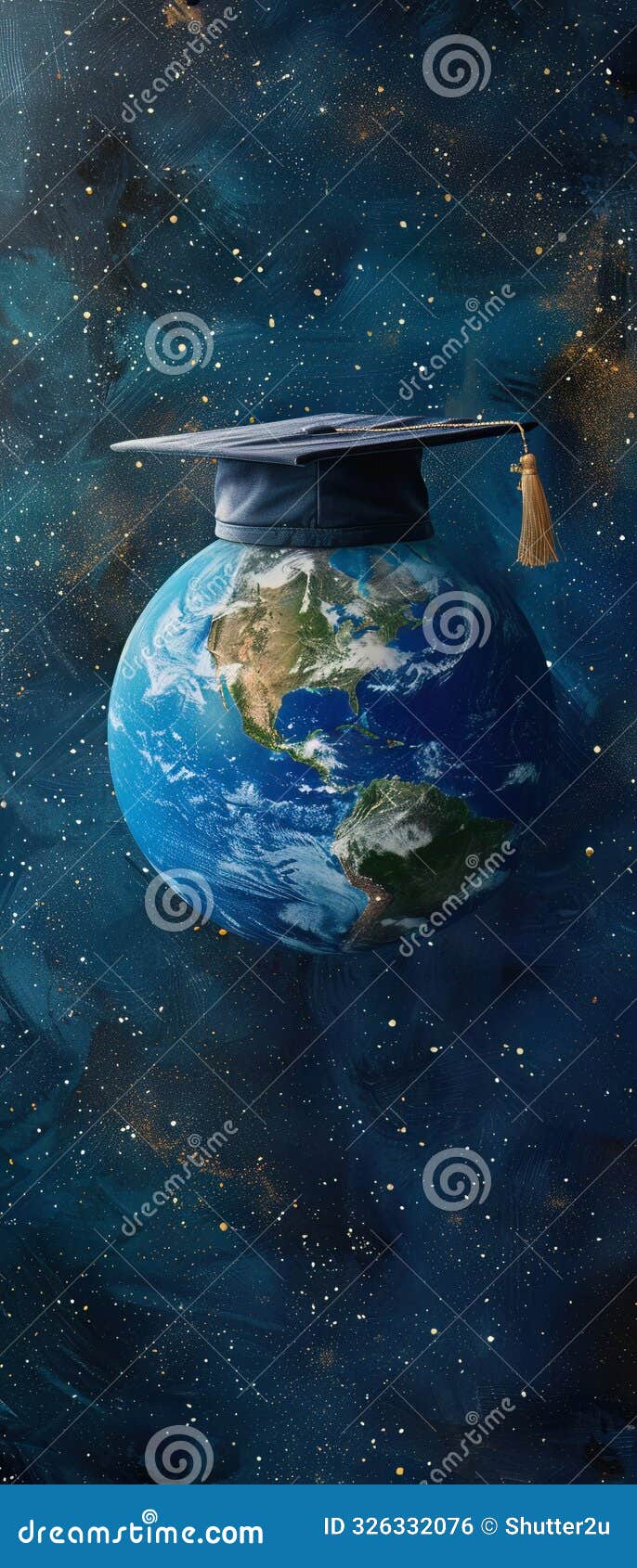 Global Education Symbolized Graduate Cap on Earth Knowledge without ...