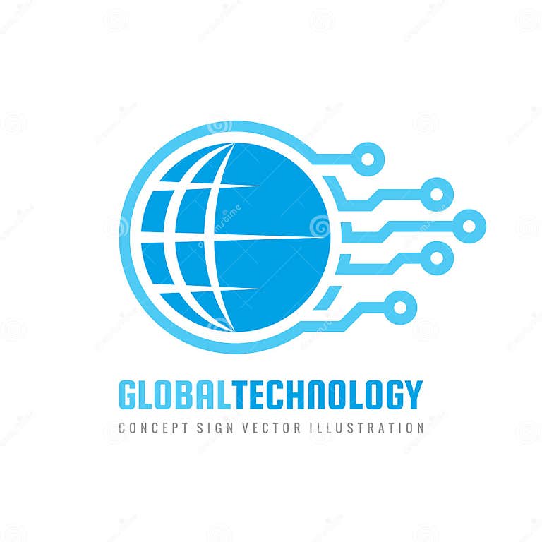 Global Electronic Technology Logo Design. Computer Network Sign. Vector ...