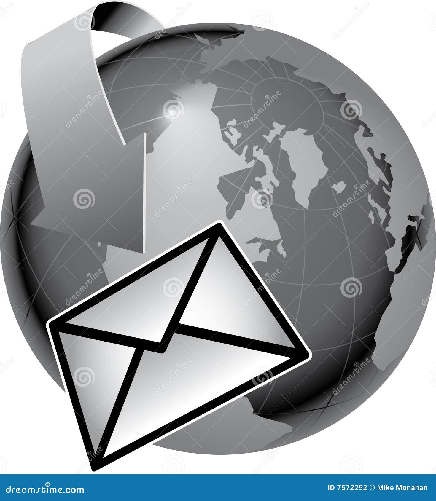Global Email stock vector. Illustration of globe, message - 7572252