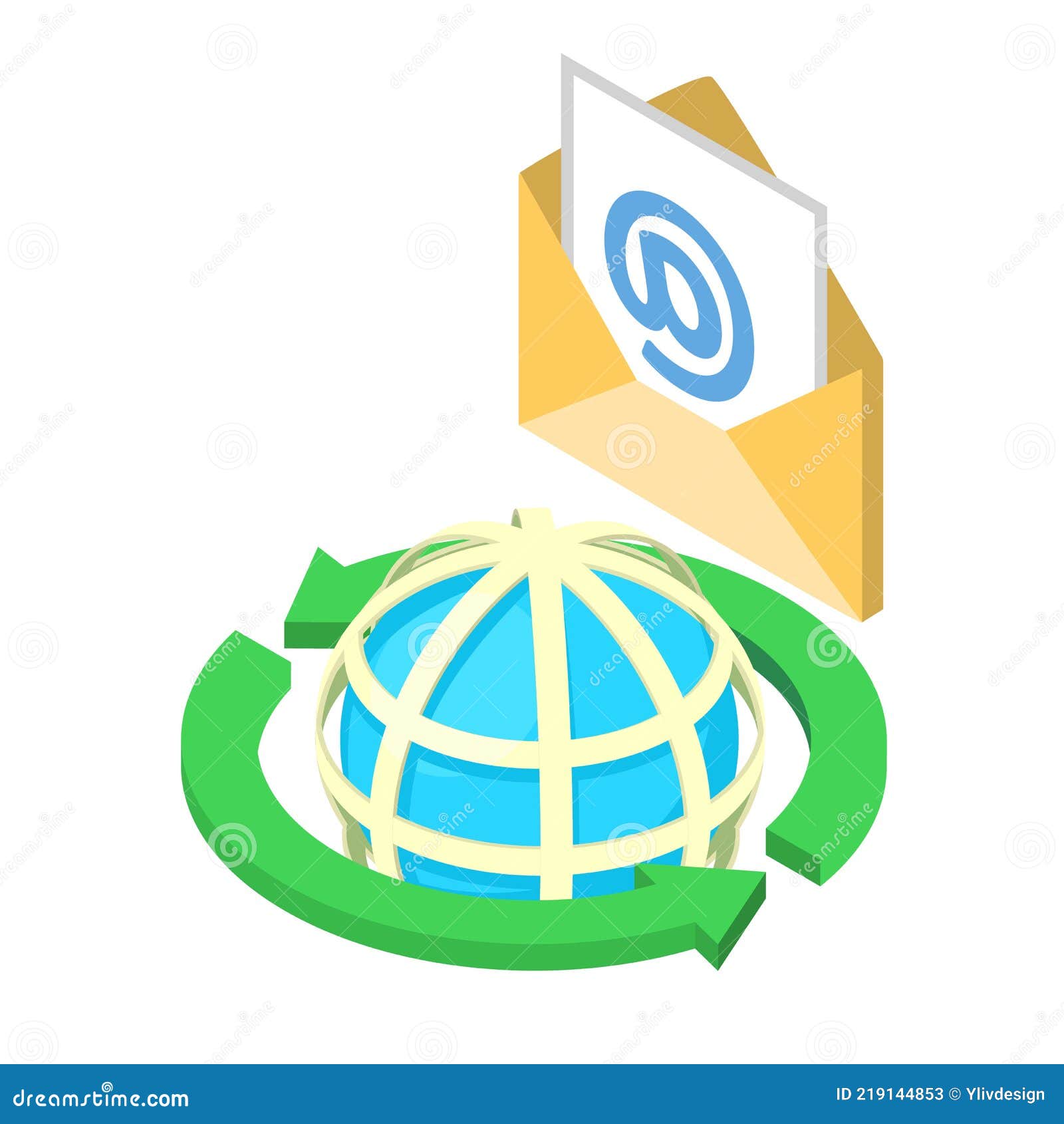 Global Email Icon, Isometric Style Stock Vector - Illustration of ...