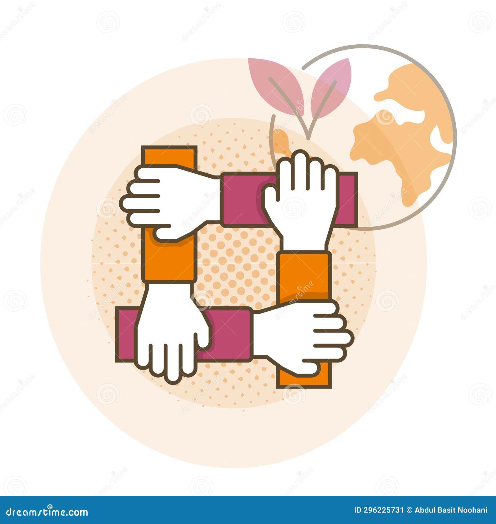 A Global Embrace: Connecting Humanity through Nature. Stock Vector ...