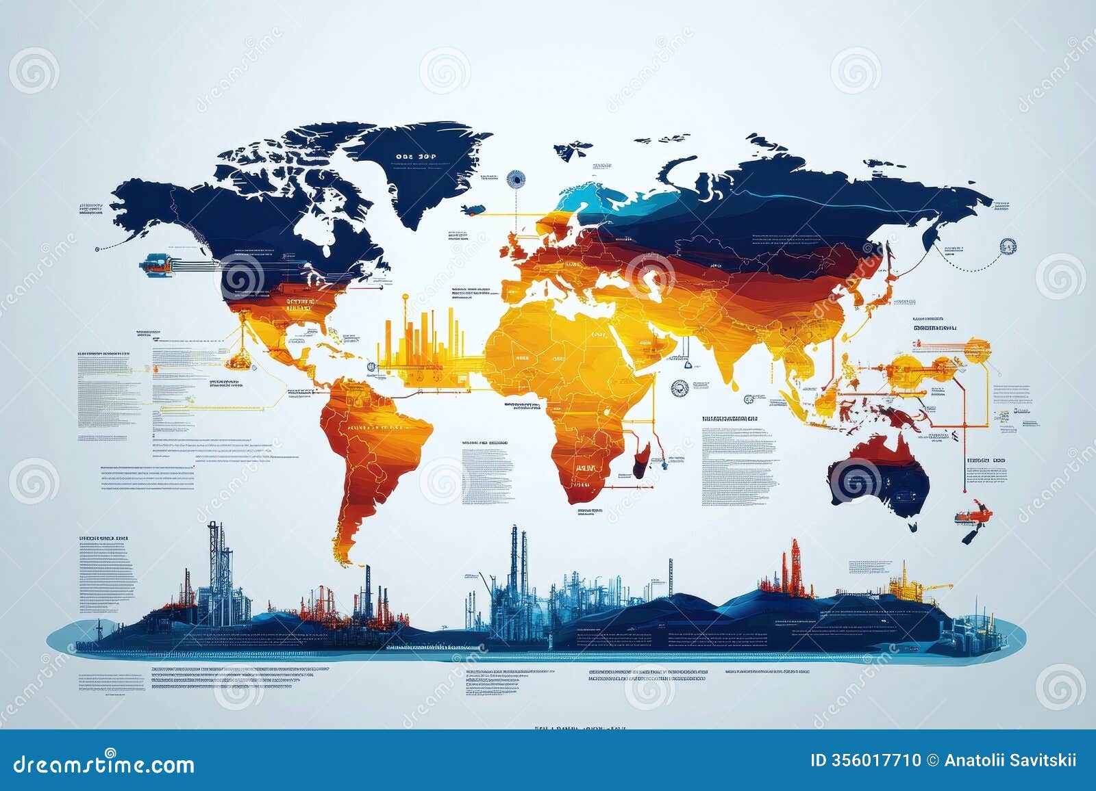 Global Energy Resources Map Showcasing Data on Consumption and ...