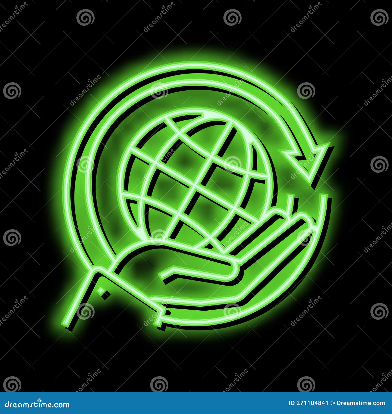 Global Energy Saving Neon Glow Icon Illustration Stock Vector ...