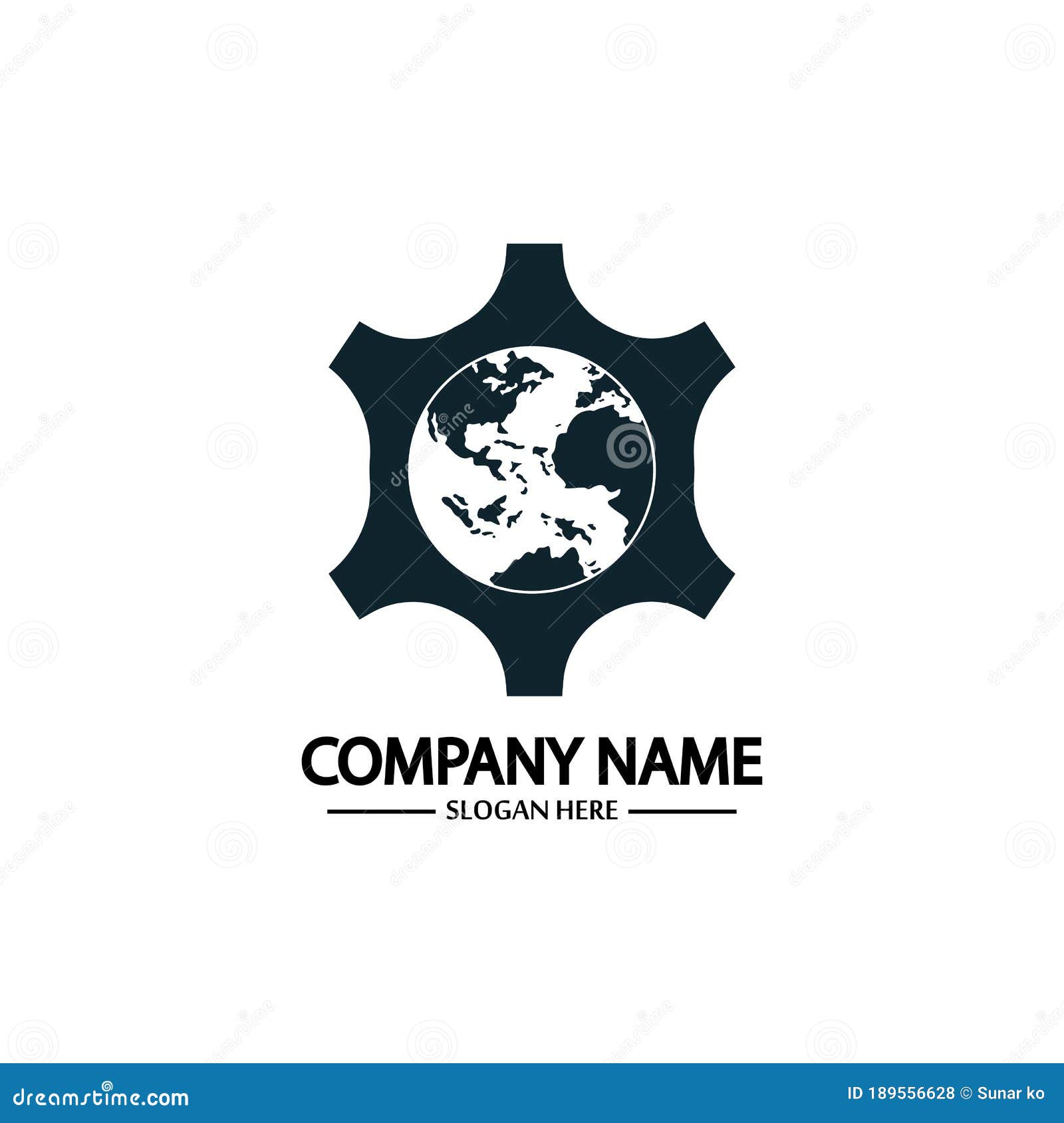 Global Engineer World Gear Logo Design Template Stock Vector ...