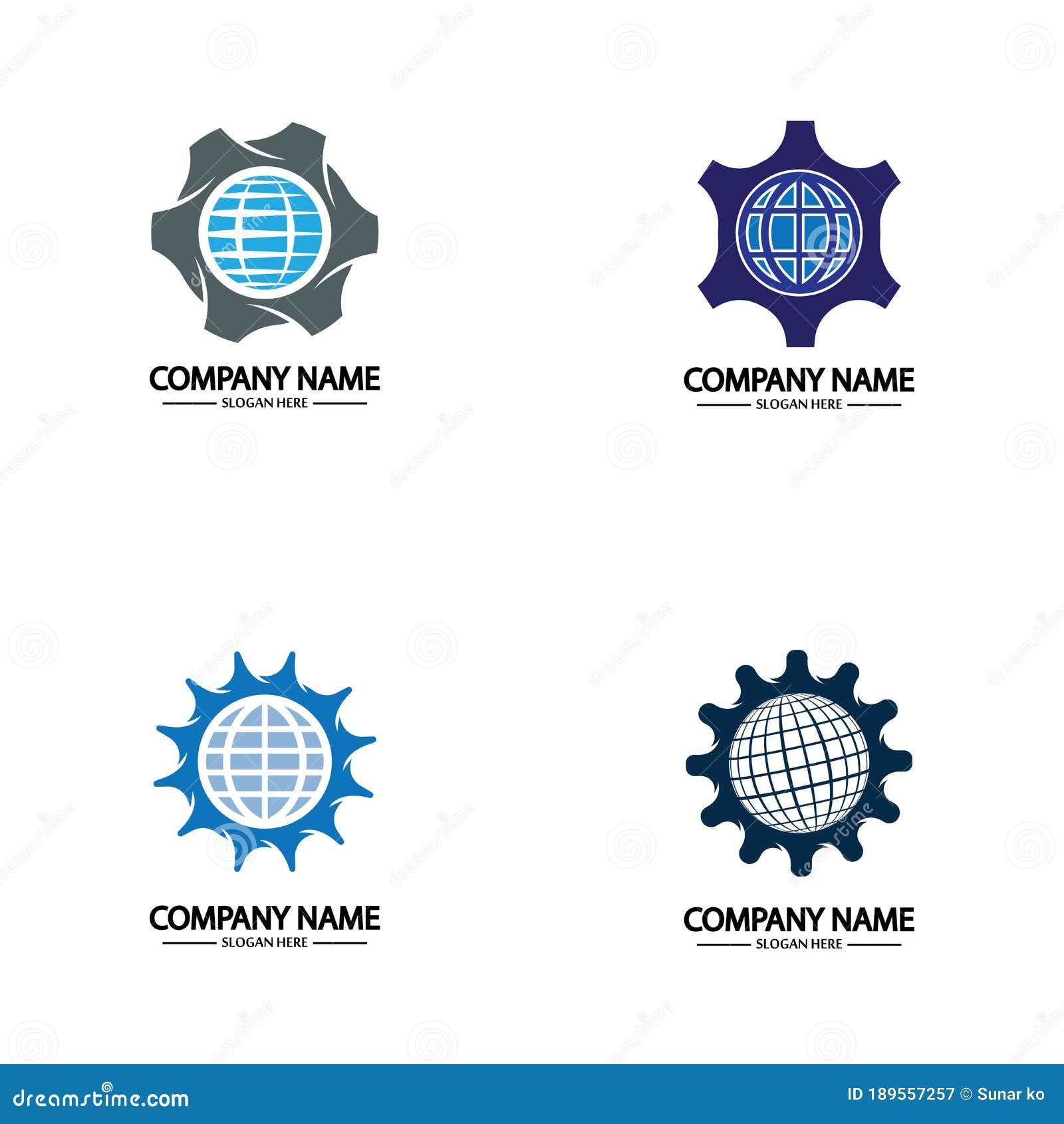 Global Engineer World Gear Logo Design Template Stock Vector ...