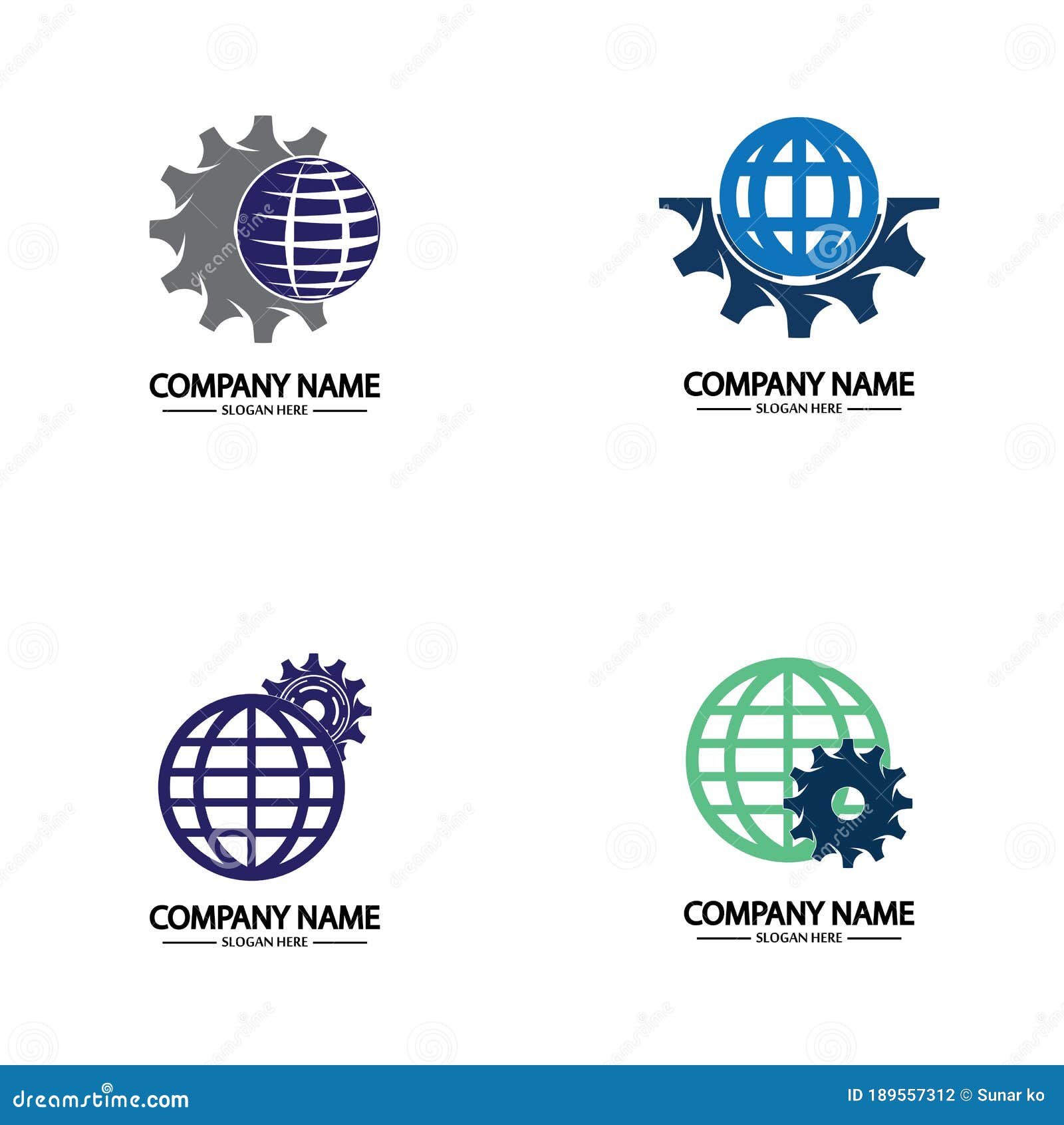Global Engineer World Gear Logo Design Template Stock Vector ...