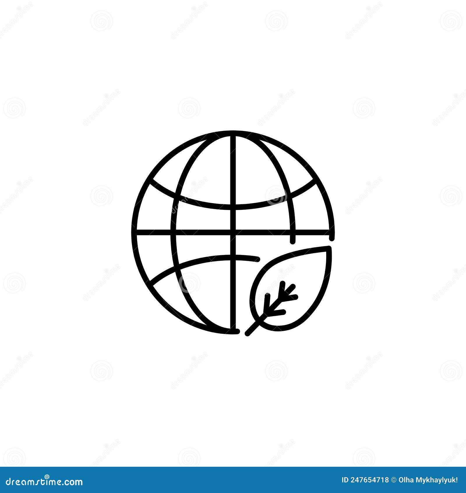Global Environment Icon. Environmental and Eco Symbol. Leaf and Globe ...