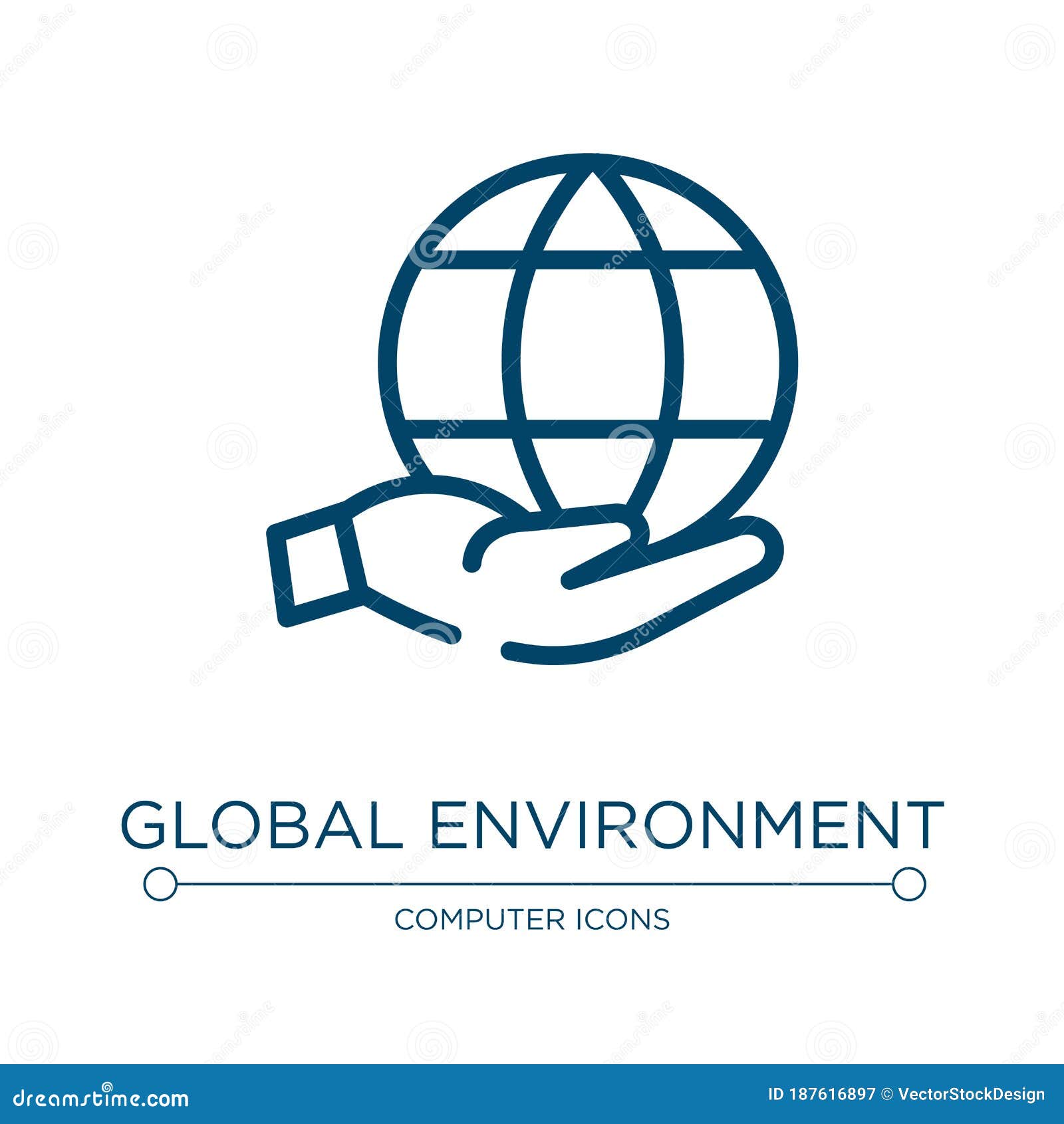 Global Environment Icon. Linear Vector Illustration from Computer and ...