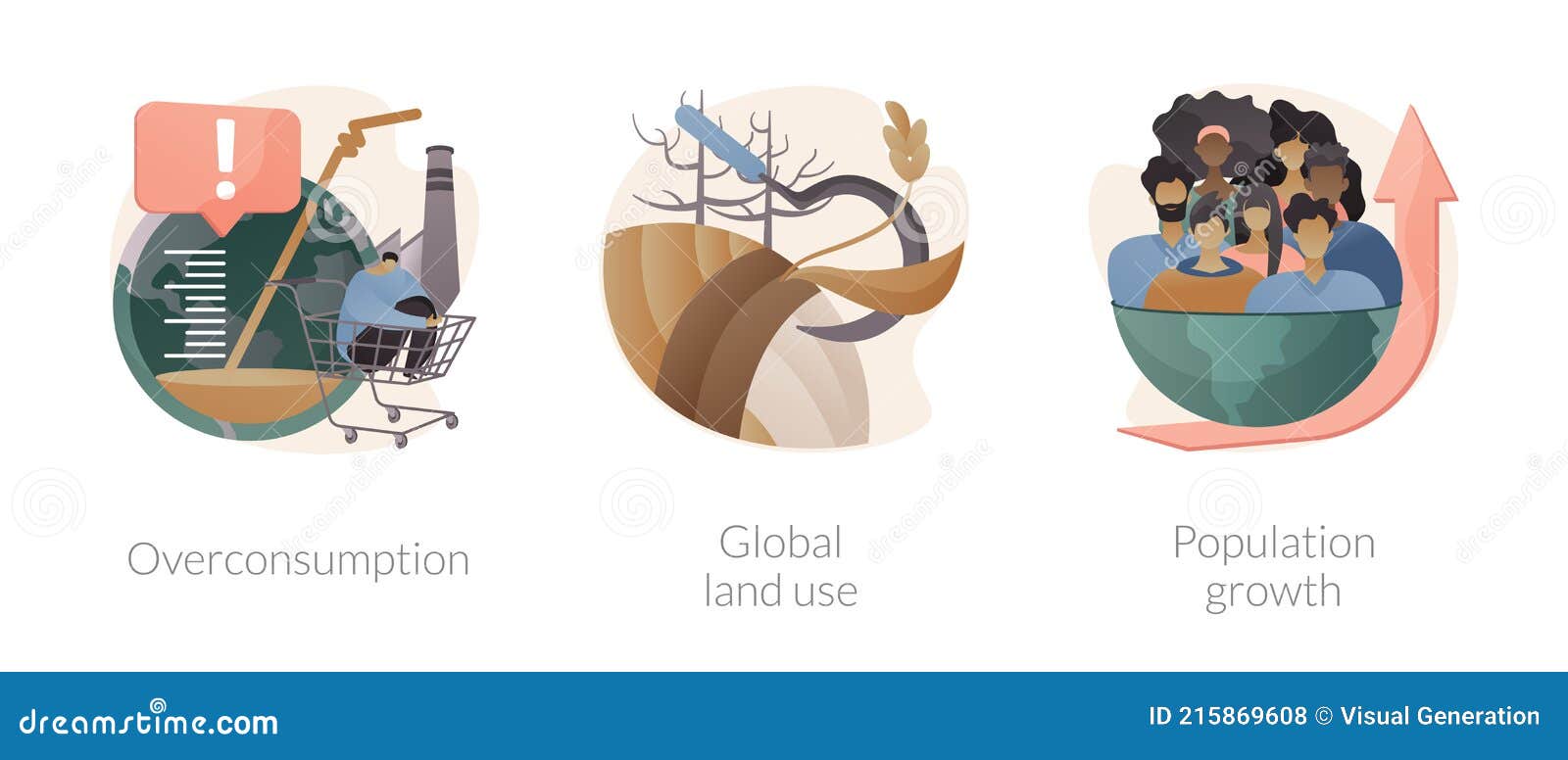 Global Environmental Data Abstract Concept Vector Illustrations. Stock ...