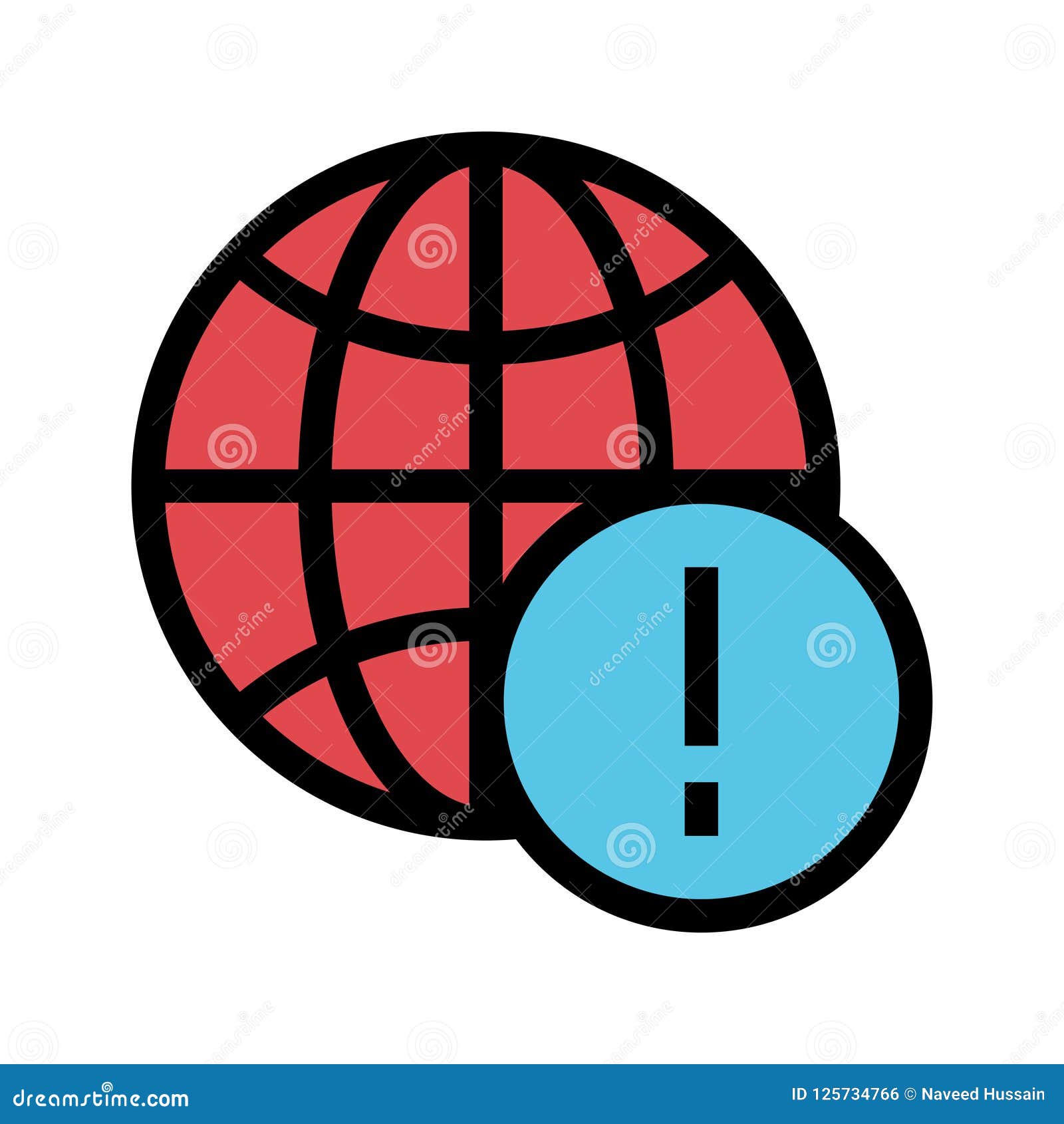 Global Error Color Line Icon Stock Illustration - Illustration of alert ...