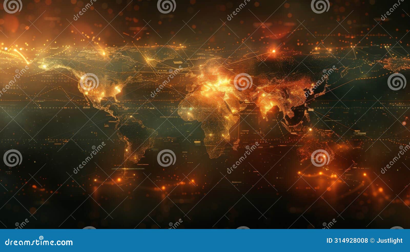 The Global Exchange a Visual Representation of the World Map with Lines ...