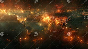 The Global Exchange a Visual Representation of the World Map with Lines ...