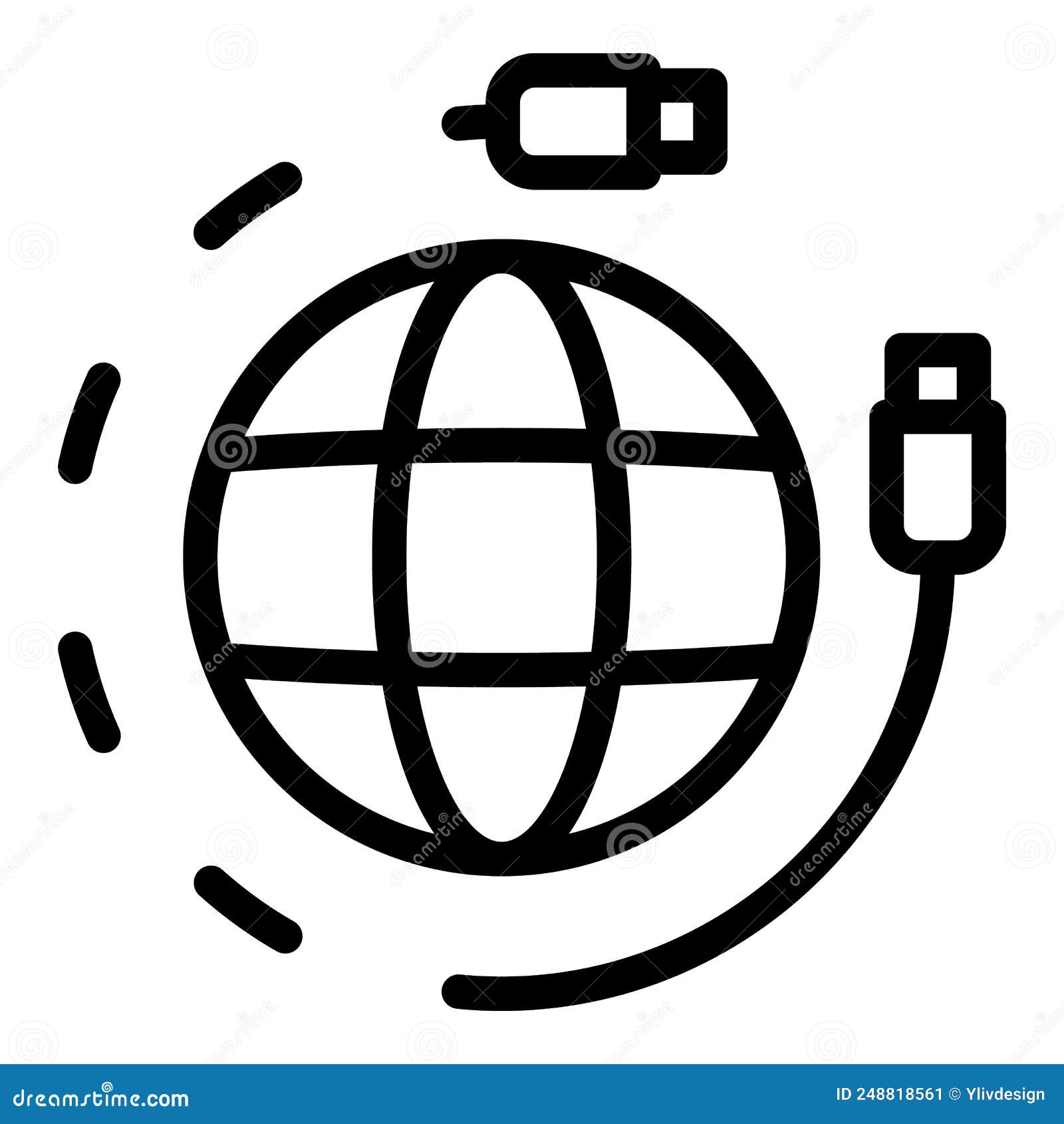 Global Fiber Internet Icon Outline Vector. Wire Speed Stock ...