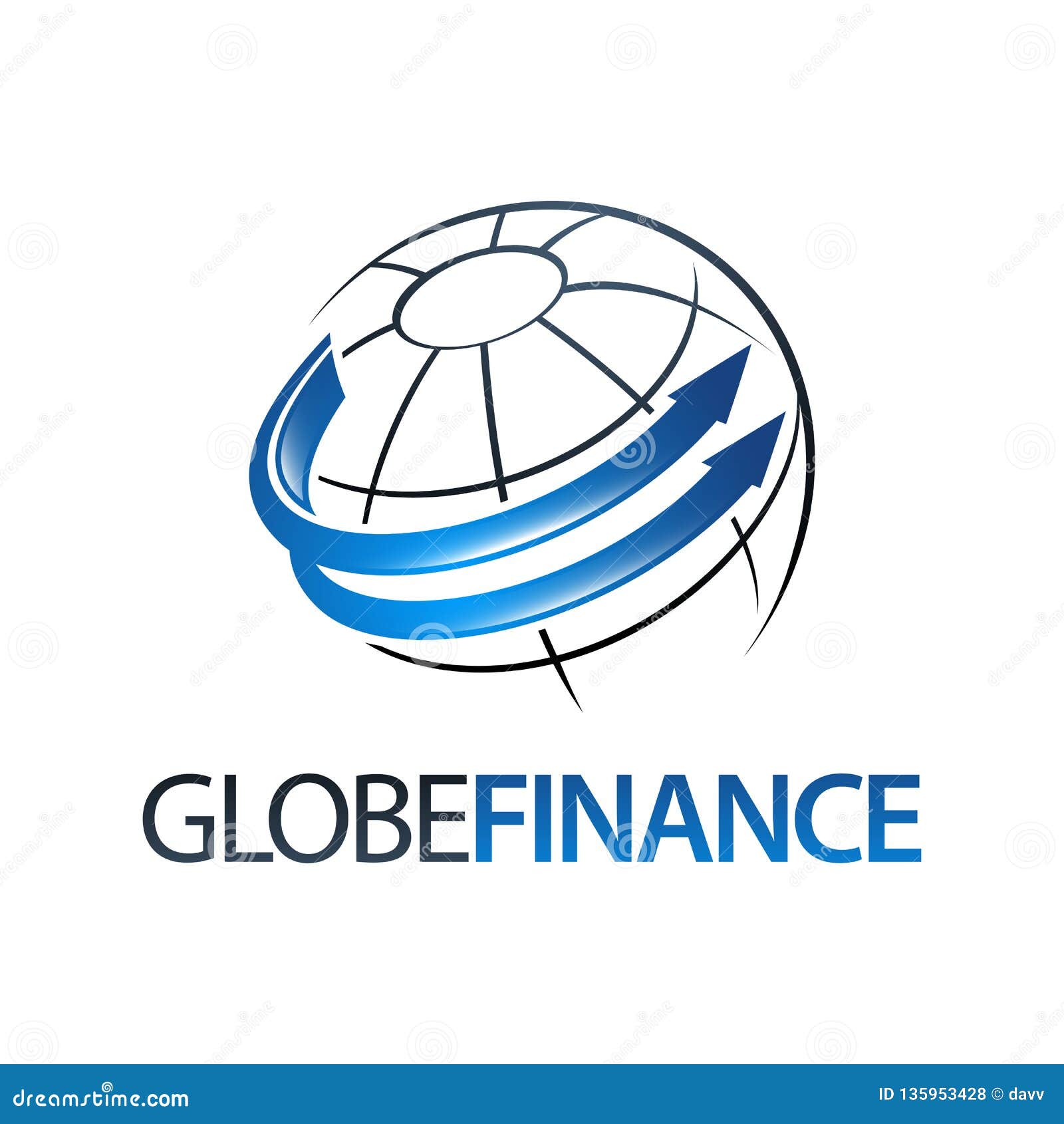 Global Finance in Globe Rotate Arrow Logo Concept Design Template Stock ...