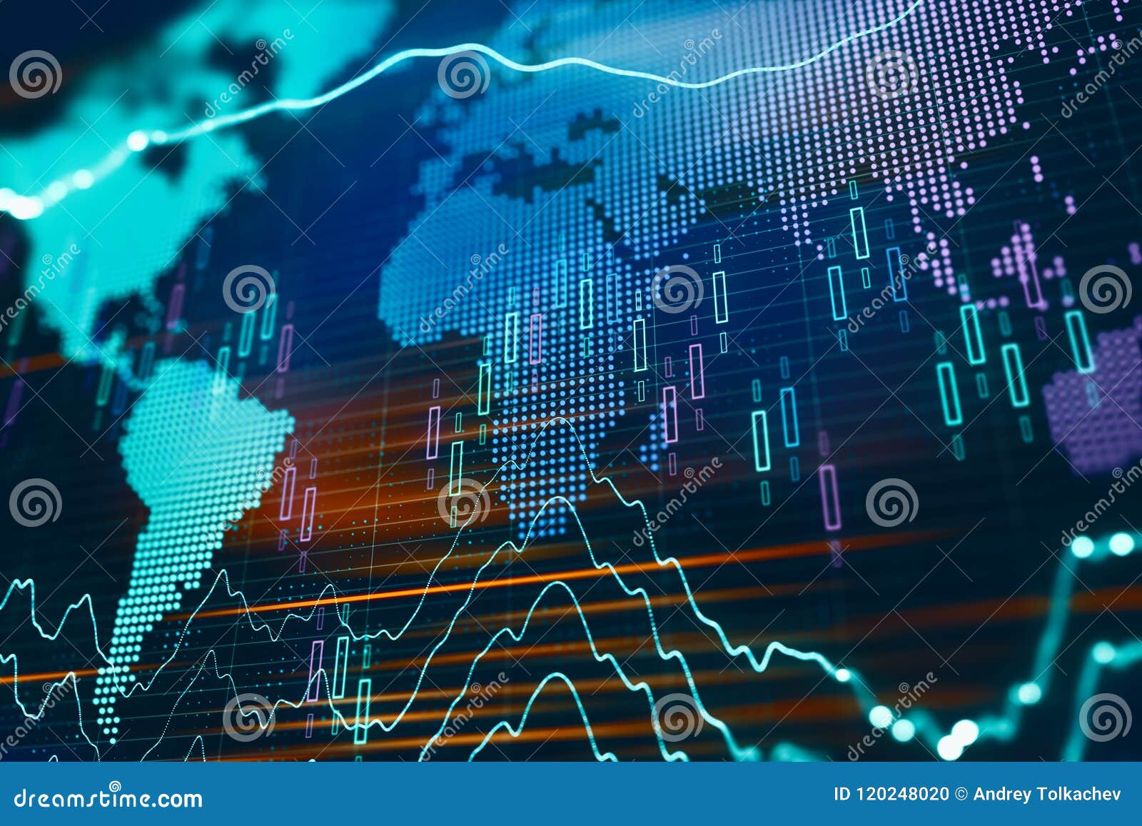 Global financial chart stock illustration. Illustration of commerce ...