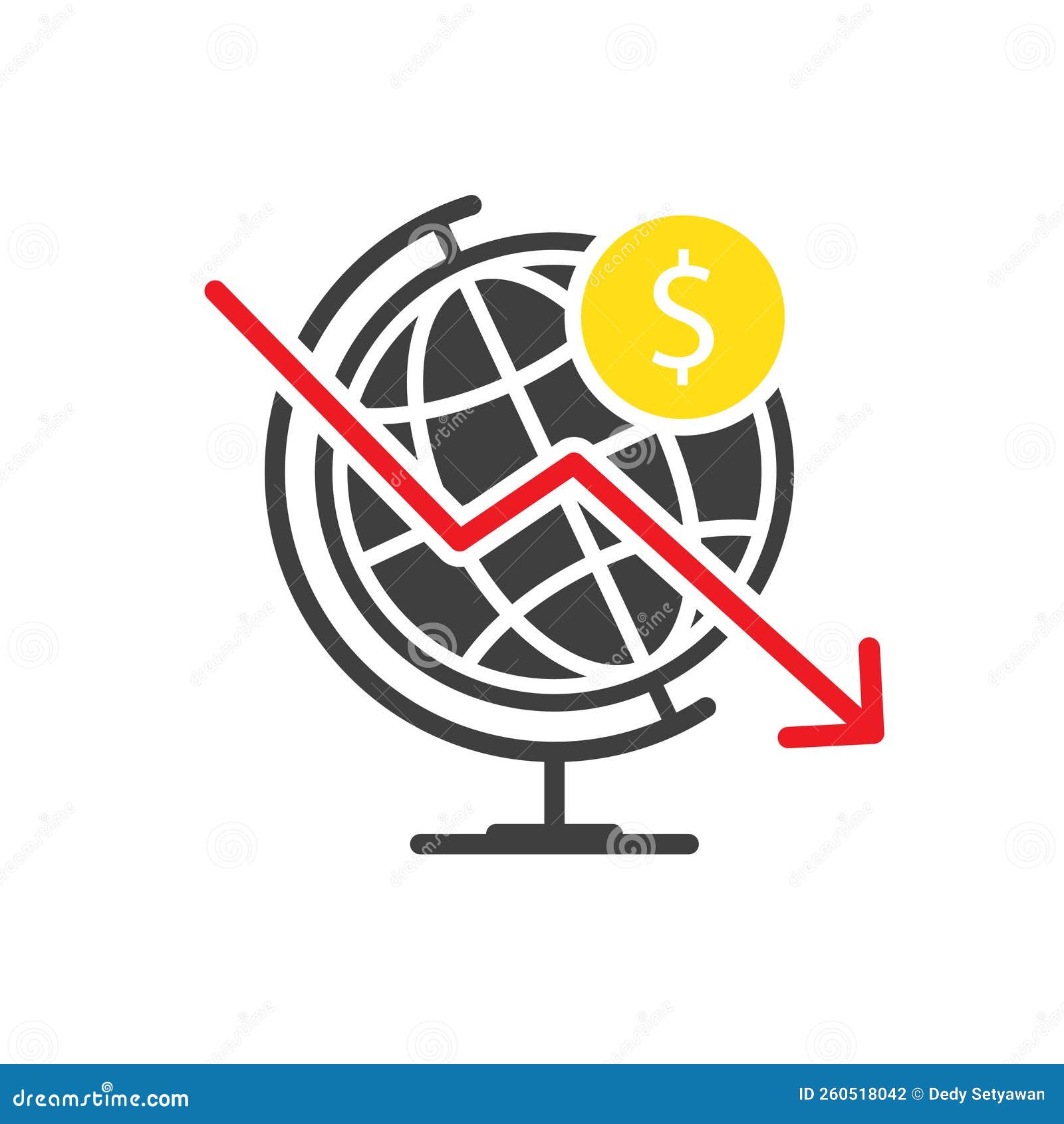 Declining Costs - 3D Finance Graph - Currency And Green Arrow Stock ...