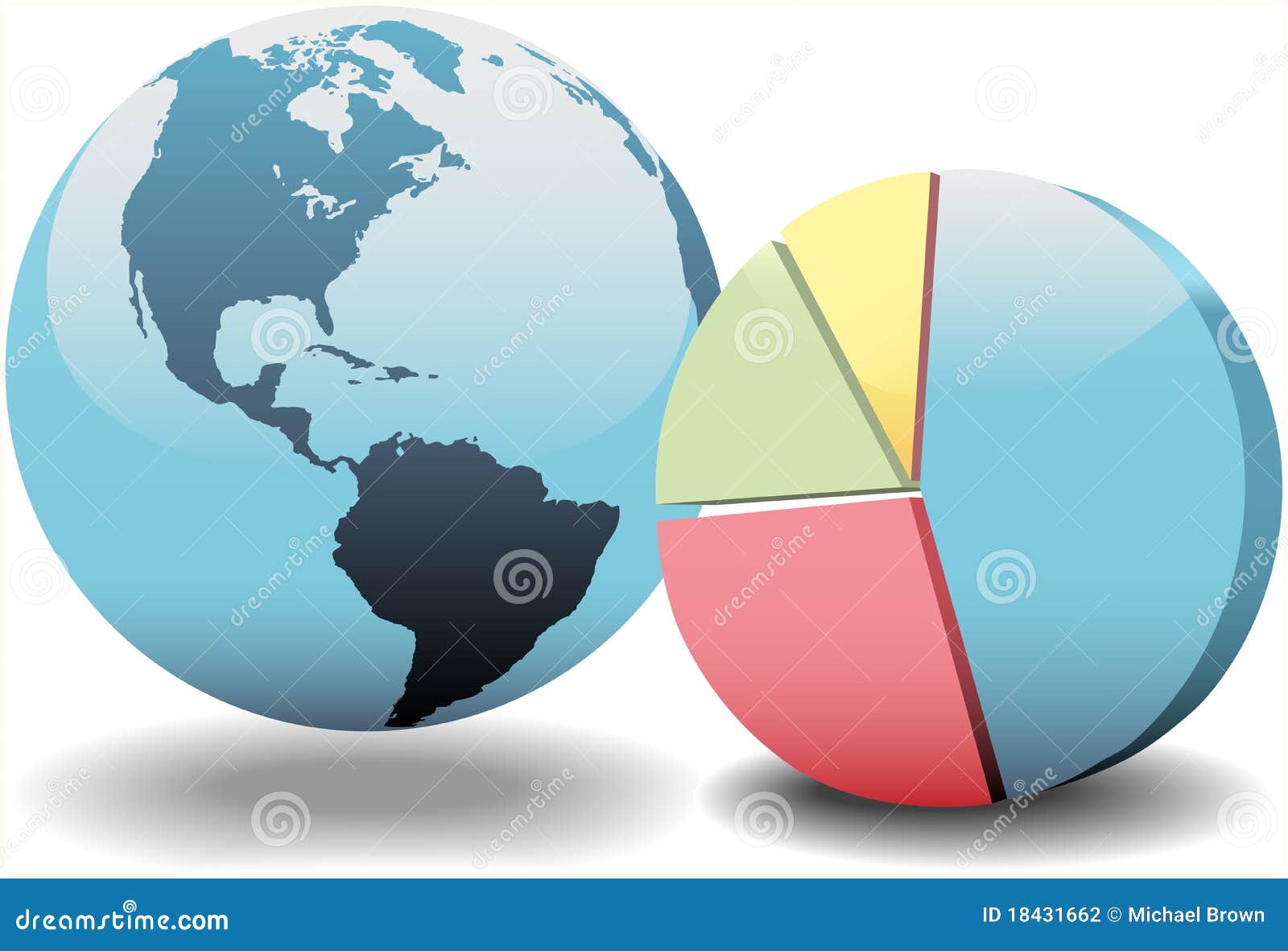 Global Financial Economy Pie Chart World Stock Illustration ...