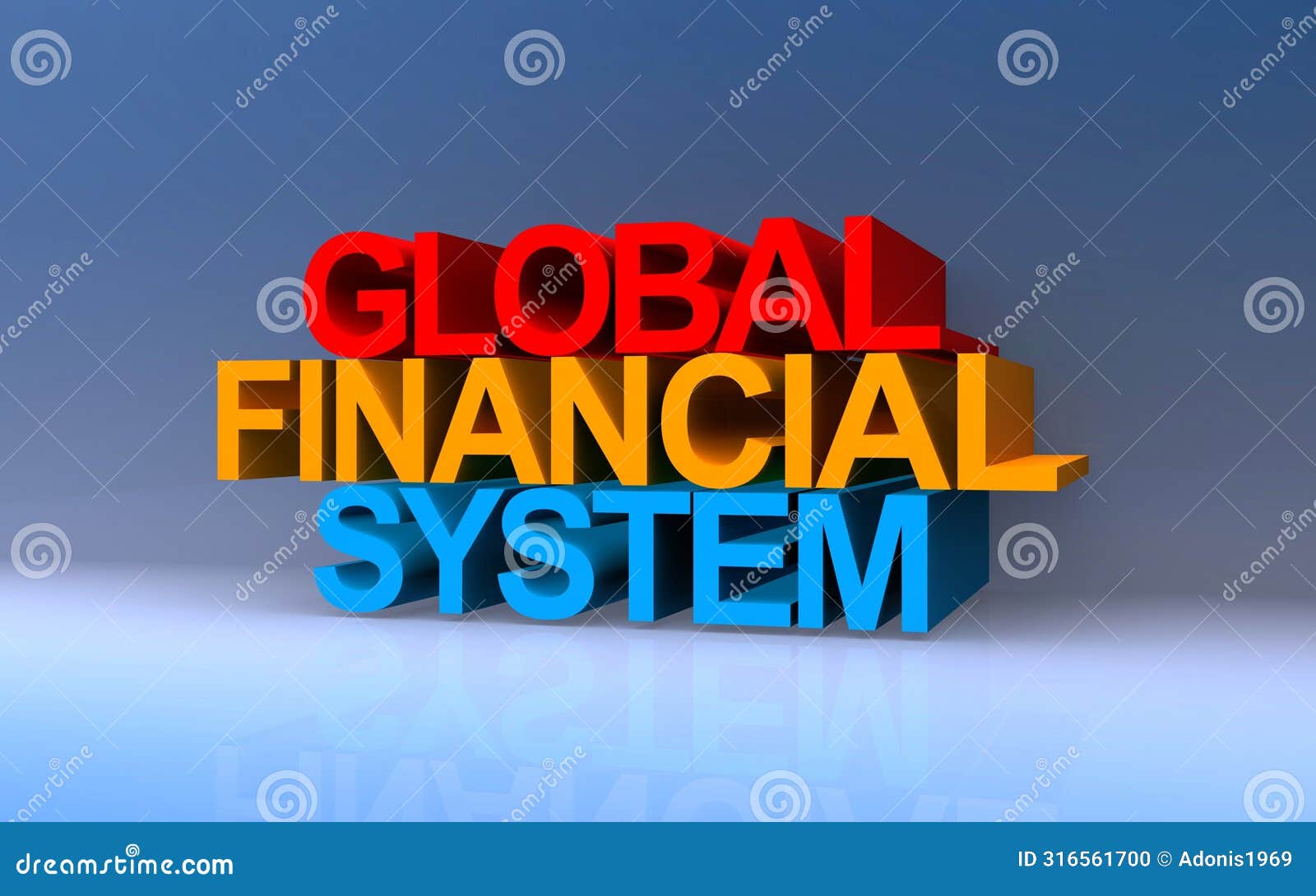 Global Financial System on Blue Stock Illustration - Illustration of ...