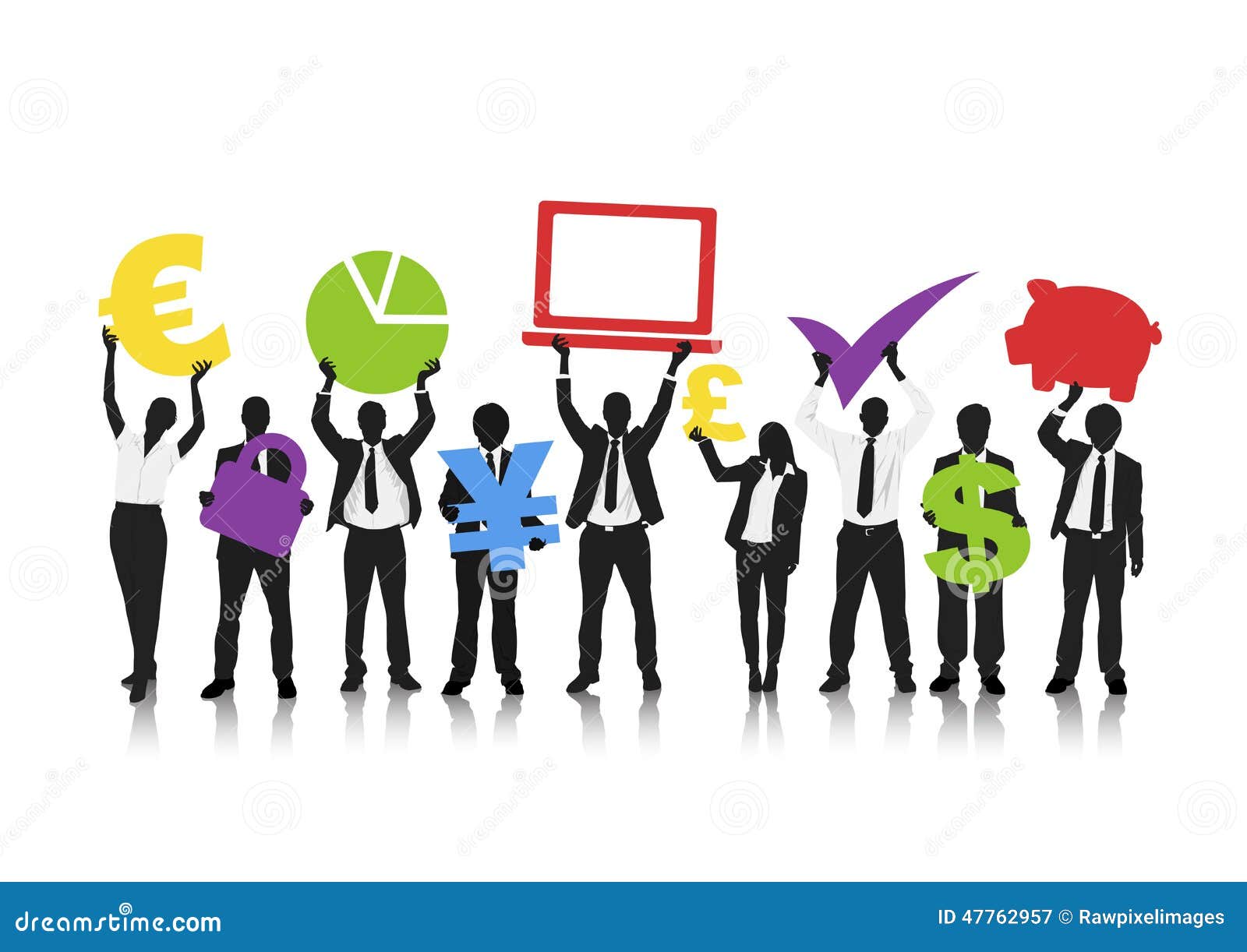 Global Financial Team Collaboration Coworker Concept Stock Illustration ...