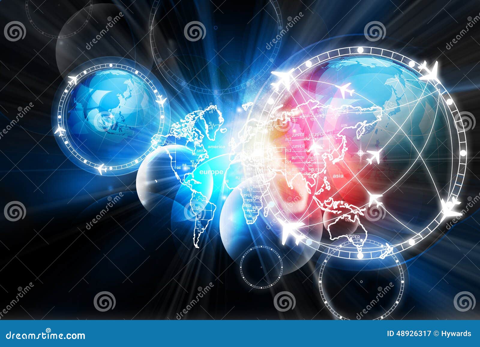 Global flight path network stock illustration. Illustration of symbol ...