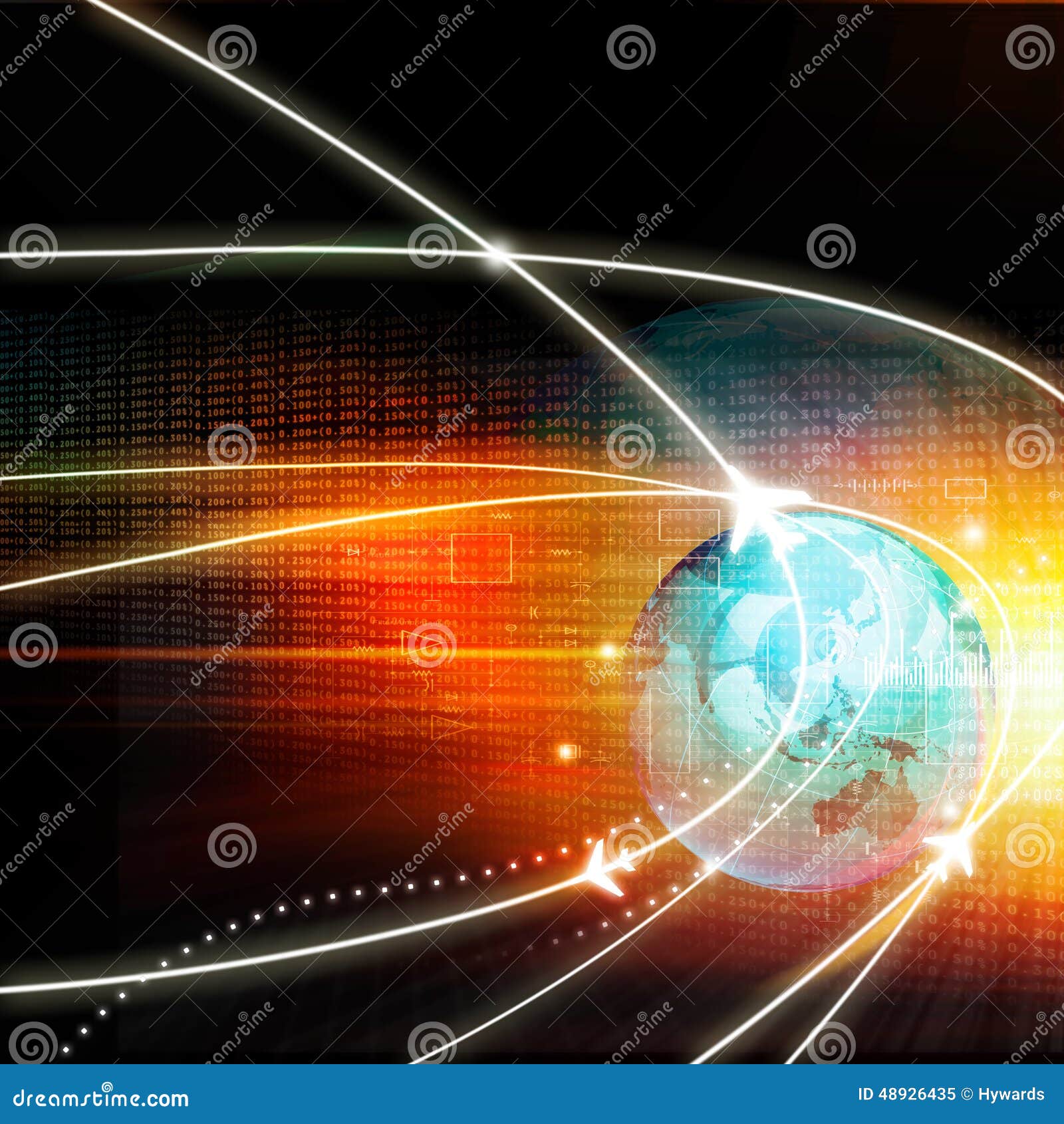 Global flight path network stock illustration. Illustration of concept ...