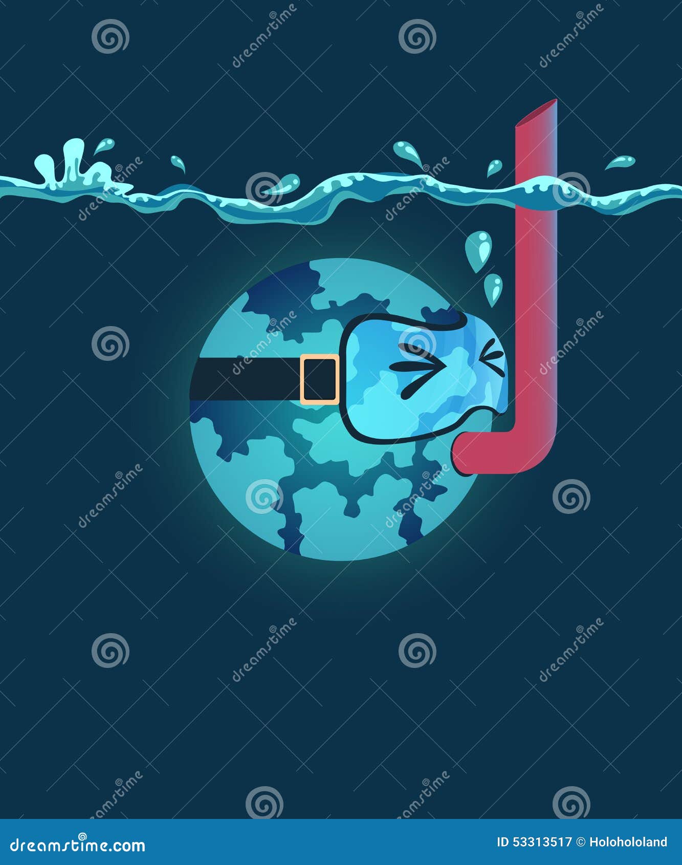 Global flood stock vector. Illustration of planet, splash - 53313517