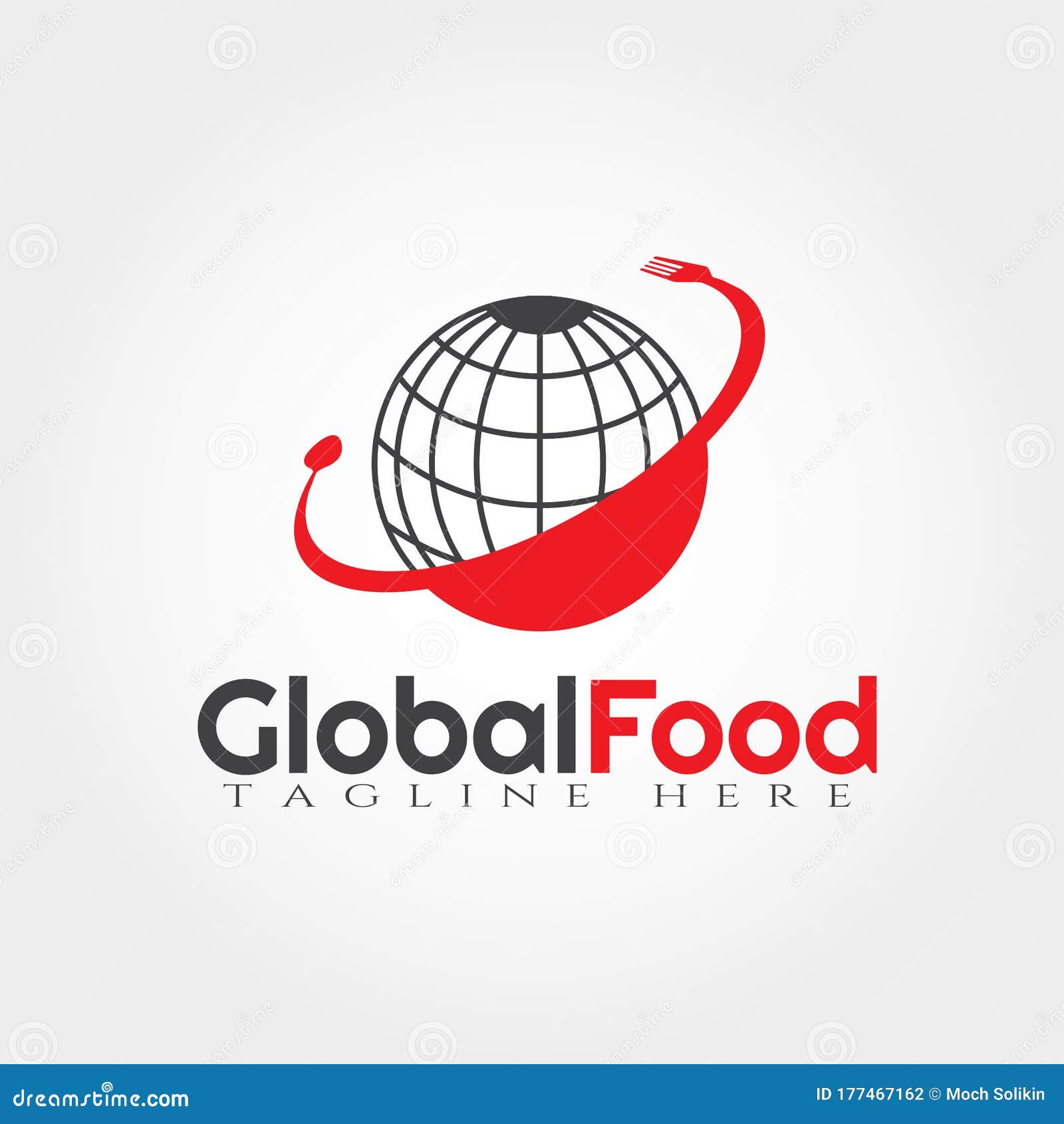 Global Food Vector Logo Design, World and Cutlery Combination ...