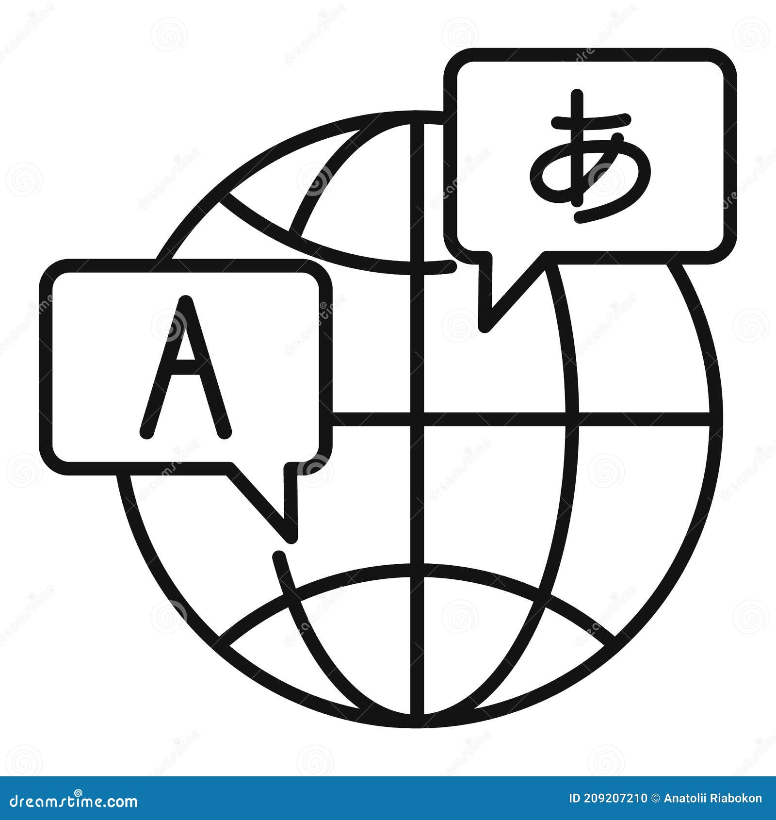 Global Foreign Language Icon, Outline Style Stock Vector - Illustration ...