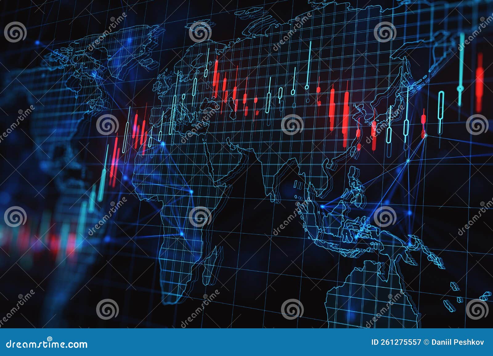 Global and Forex Market Concept with Digital Financial Chart Growing ...