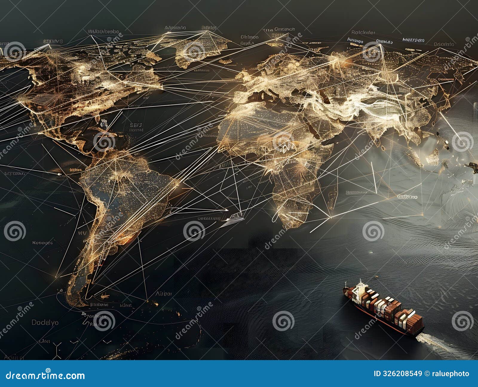 The Global Freight Network a Connected World of Cargo Stock ...