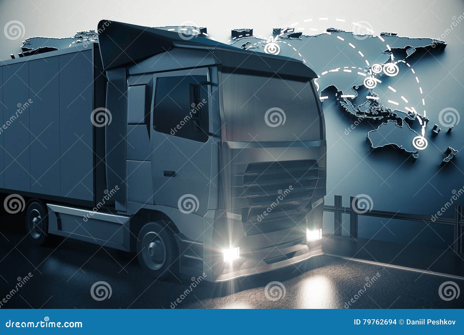 Global Freight Transportation Concept Stock Illustration - Illustration ...