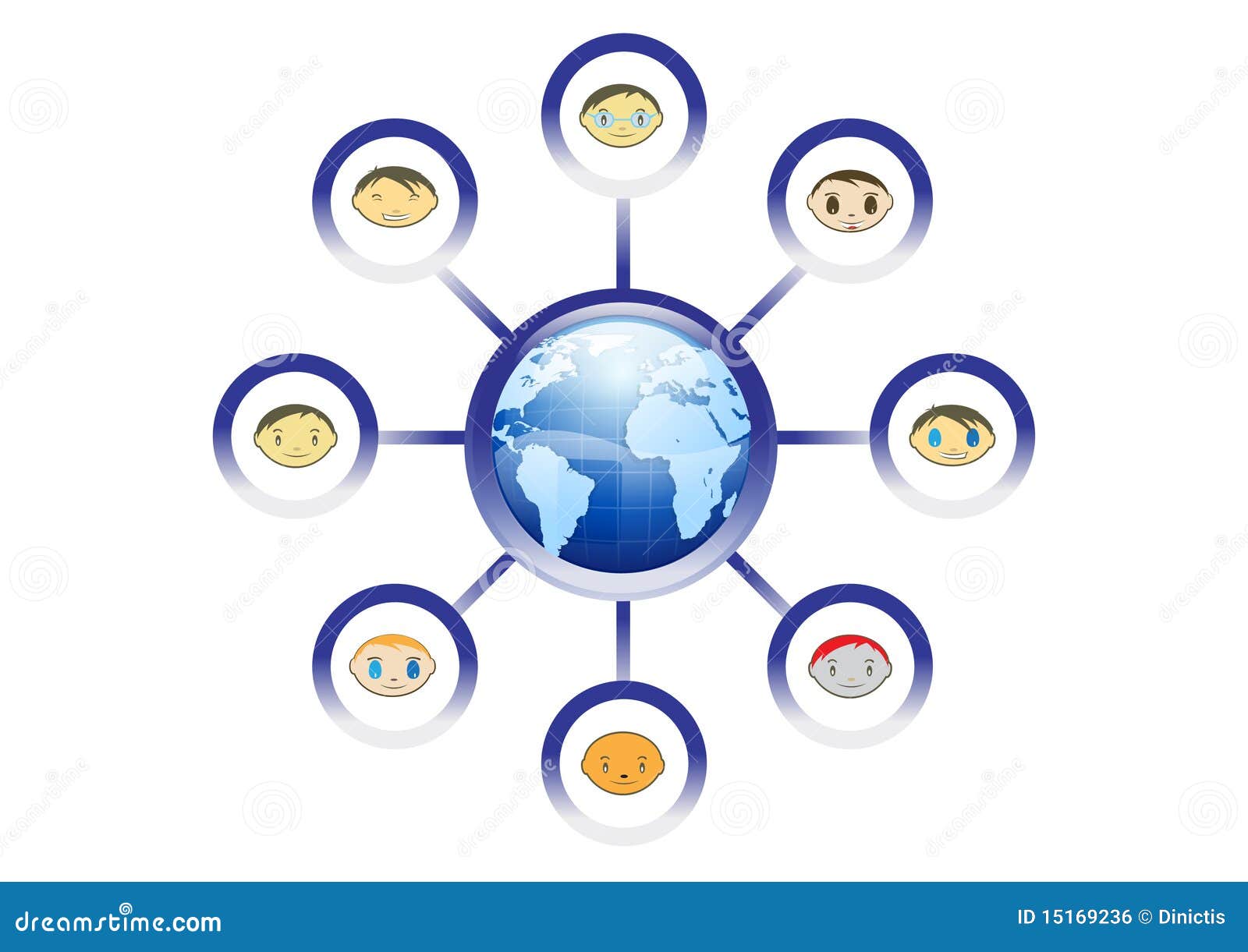 Global Friends Network Illustration Stock Vector - Illustration of ...